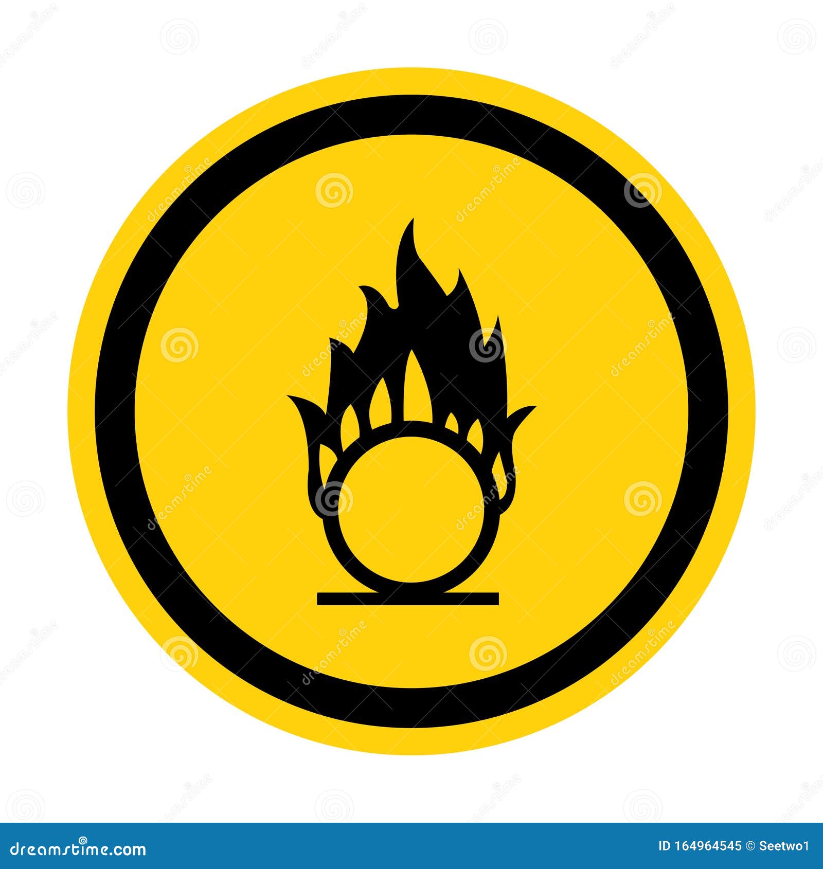 Beware Oxidizing Substance Symbol Isolate on White Background,Vector ...