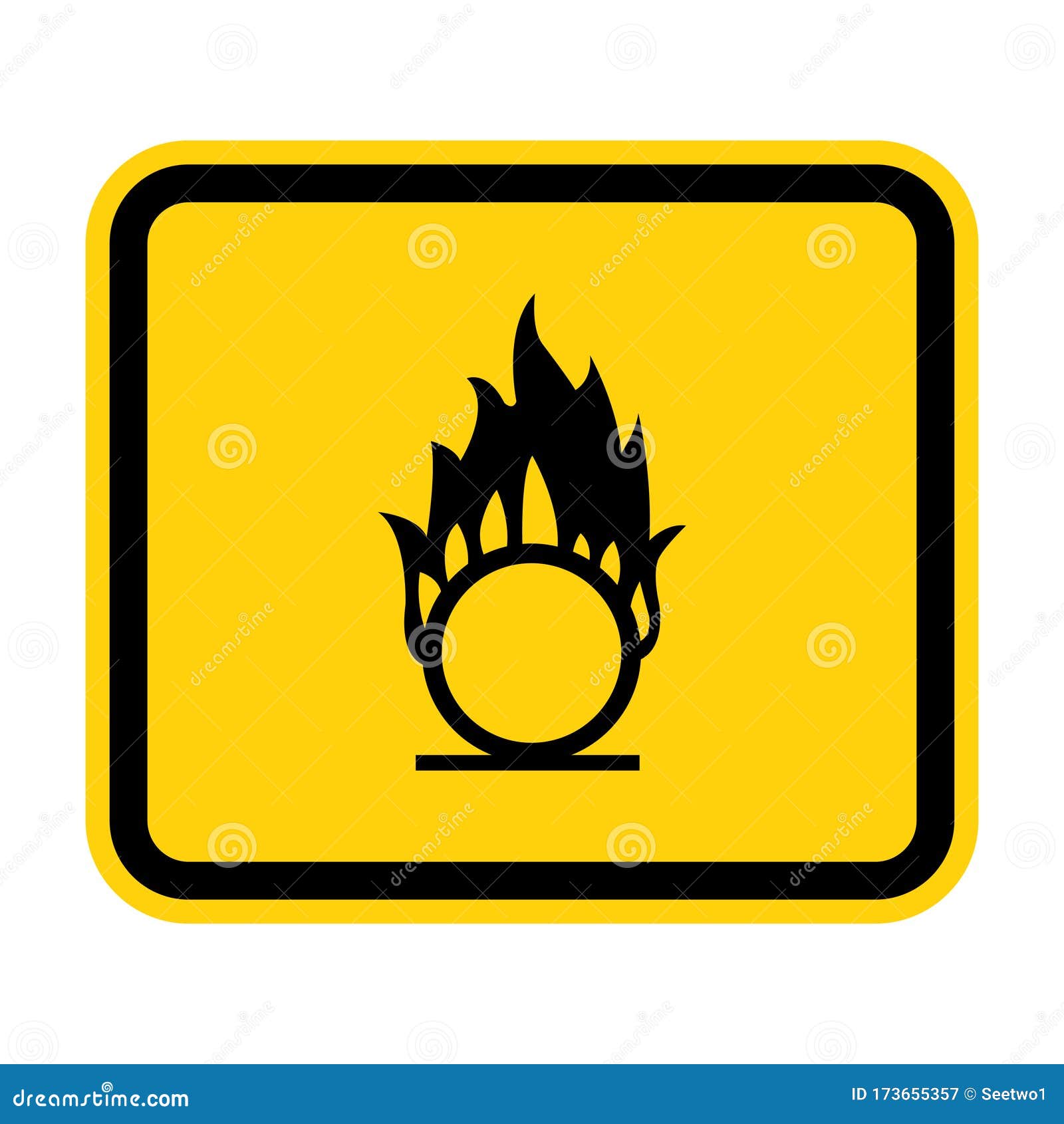 Beware Oxidizing Substance Symbol Isolate on White Background,Vector ...
