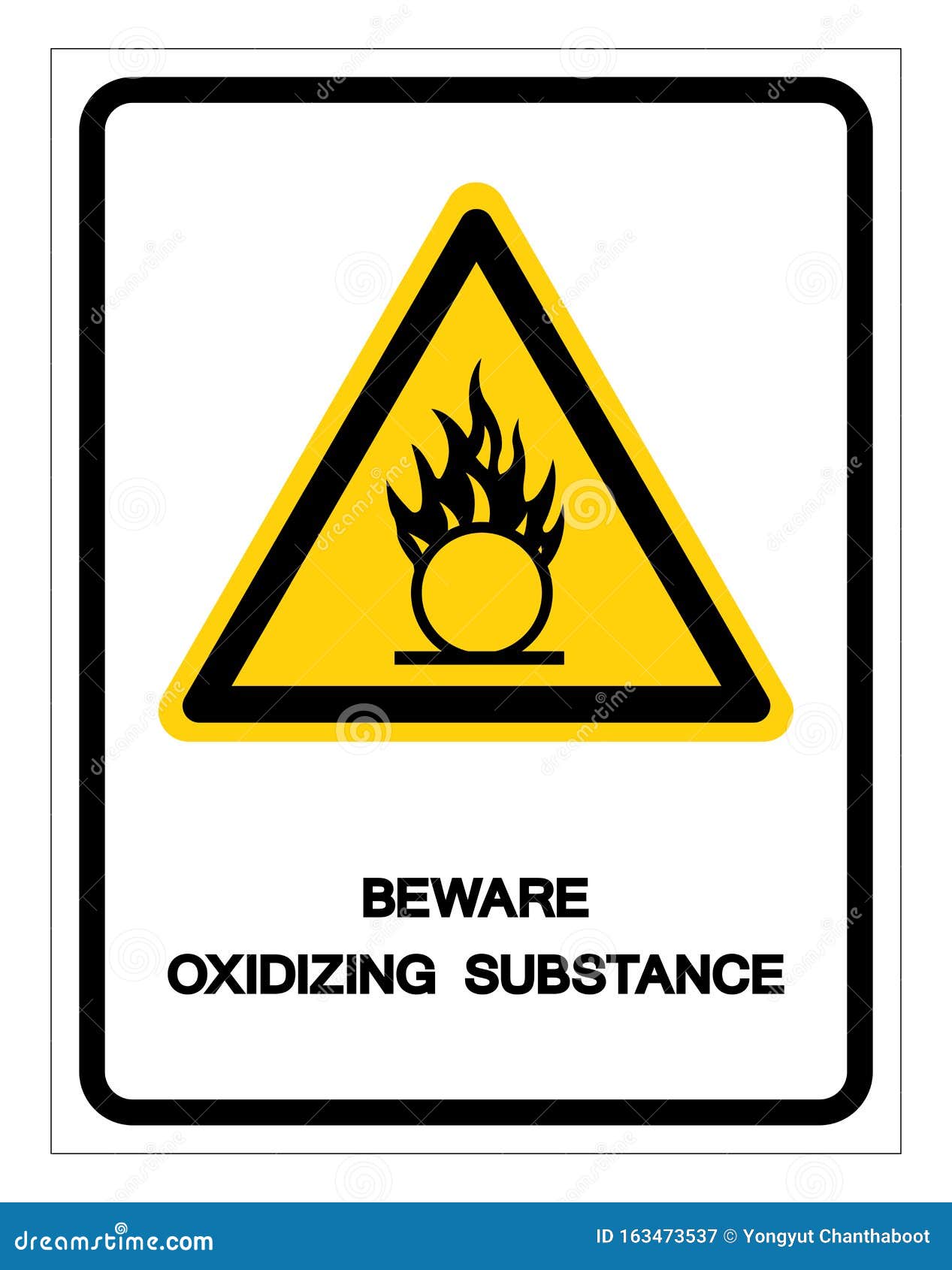Beware Oxidizing Substance Symbol ,Vector Illustration, Isolate on ...