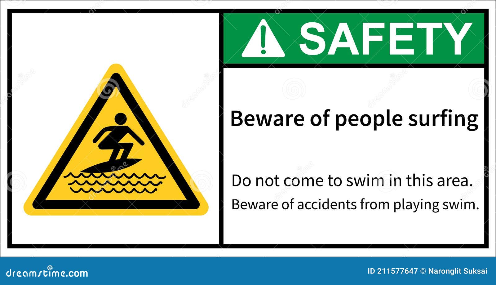 Beware of People Surfing, Surfing Area,Safety Sign Stock Vector ...