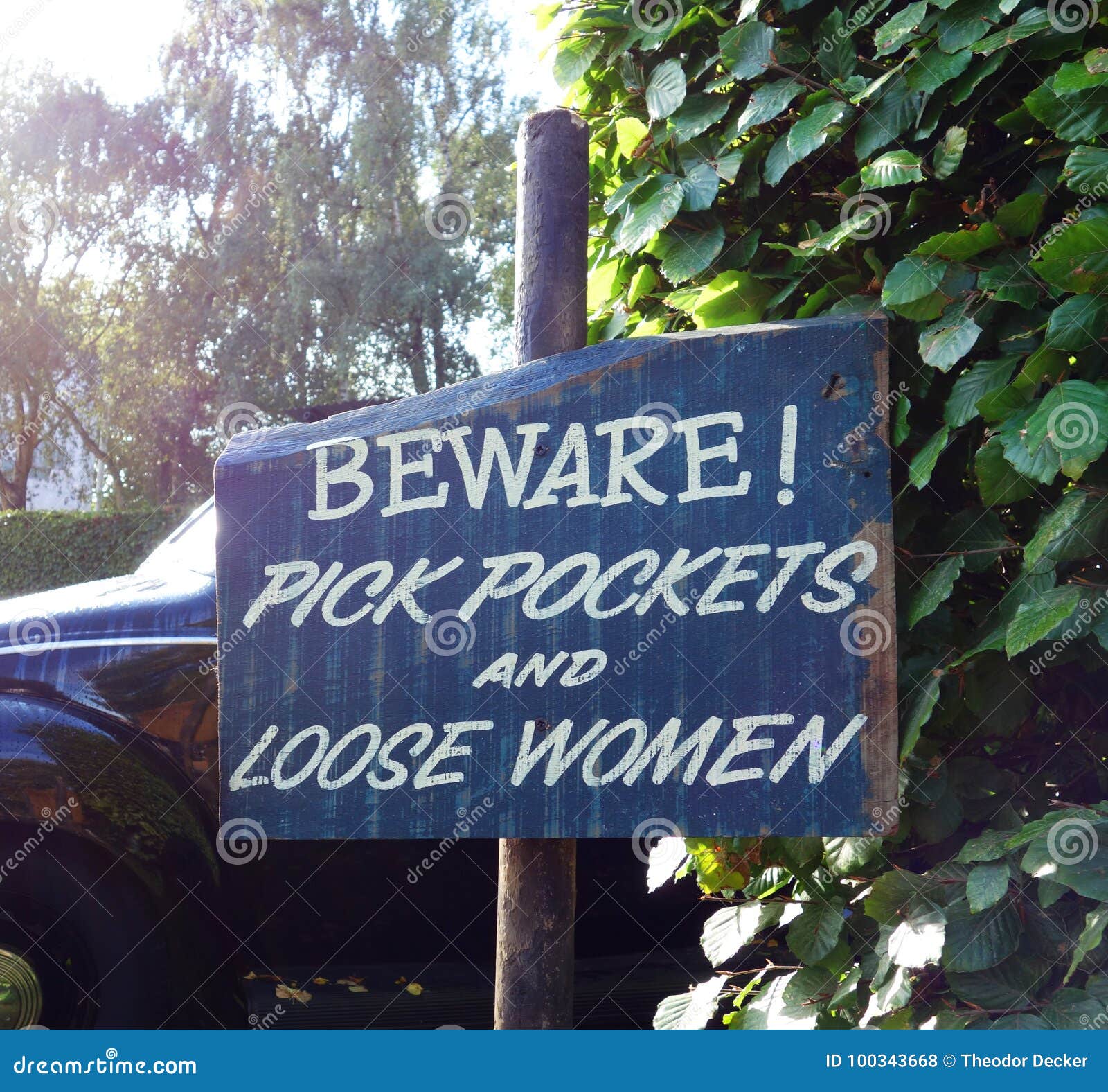 `Beware Of The Dog` Sign And Large Chain Link Fence Protect Precious ...