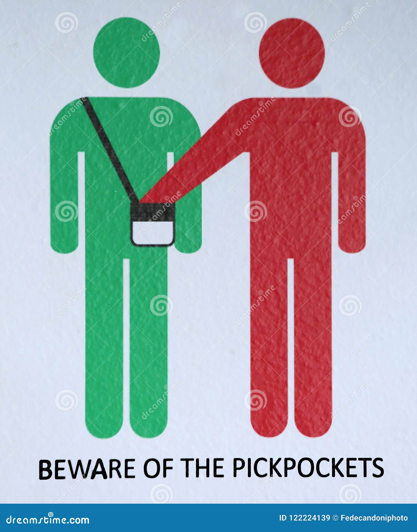 Beware of the pickpockets stock image. Image of message - 122224139