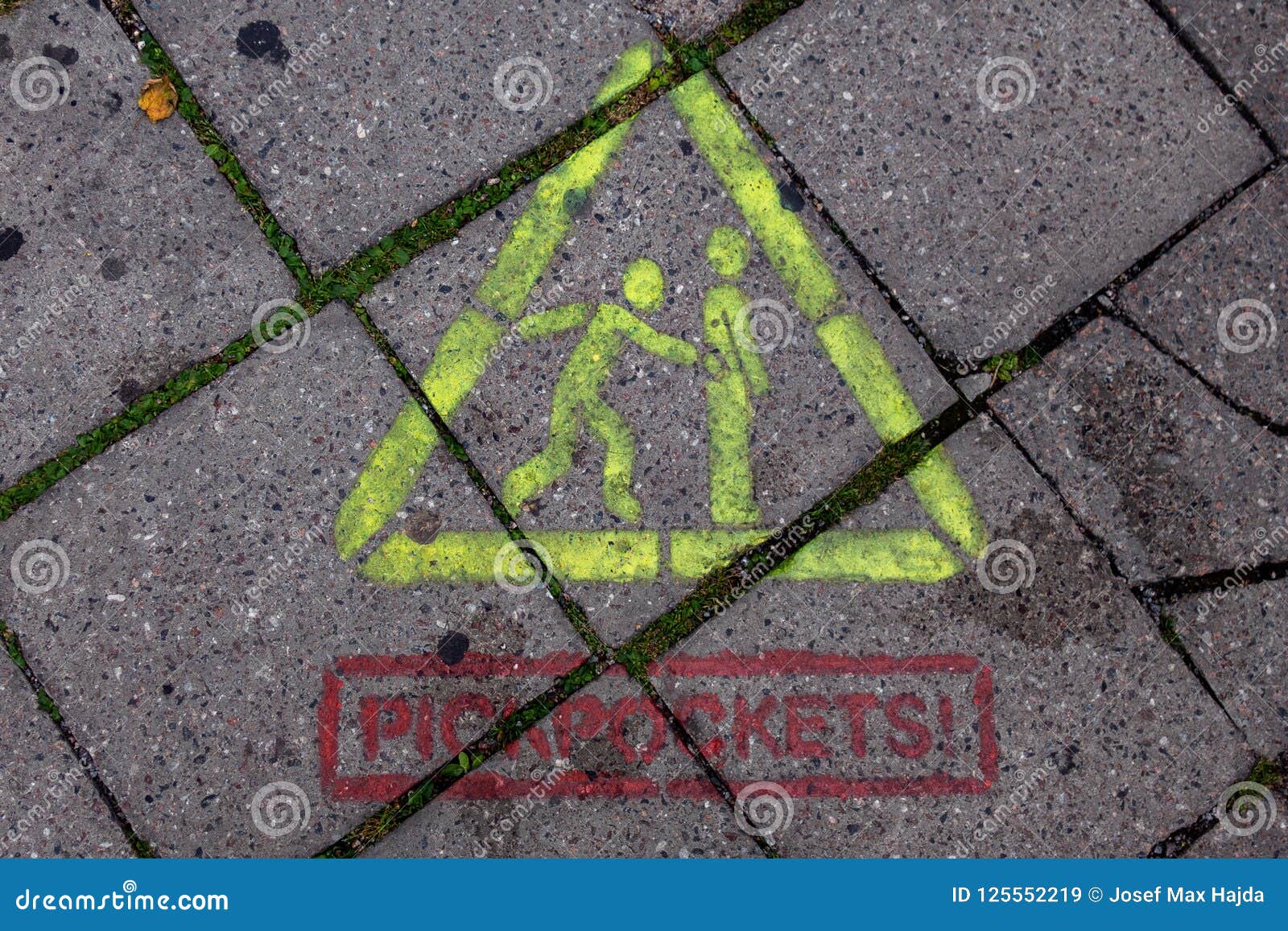 Beware of the pickpockets stock image. Image of surface - 125552219
