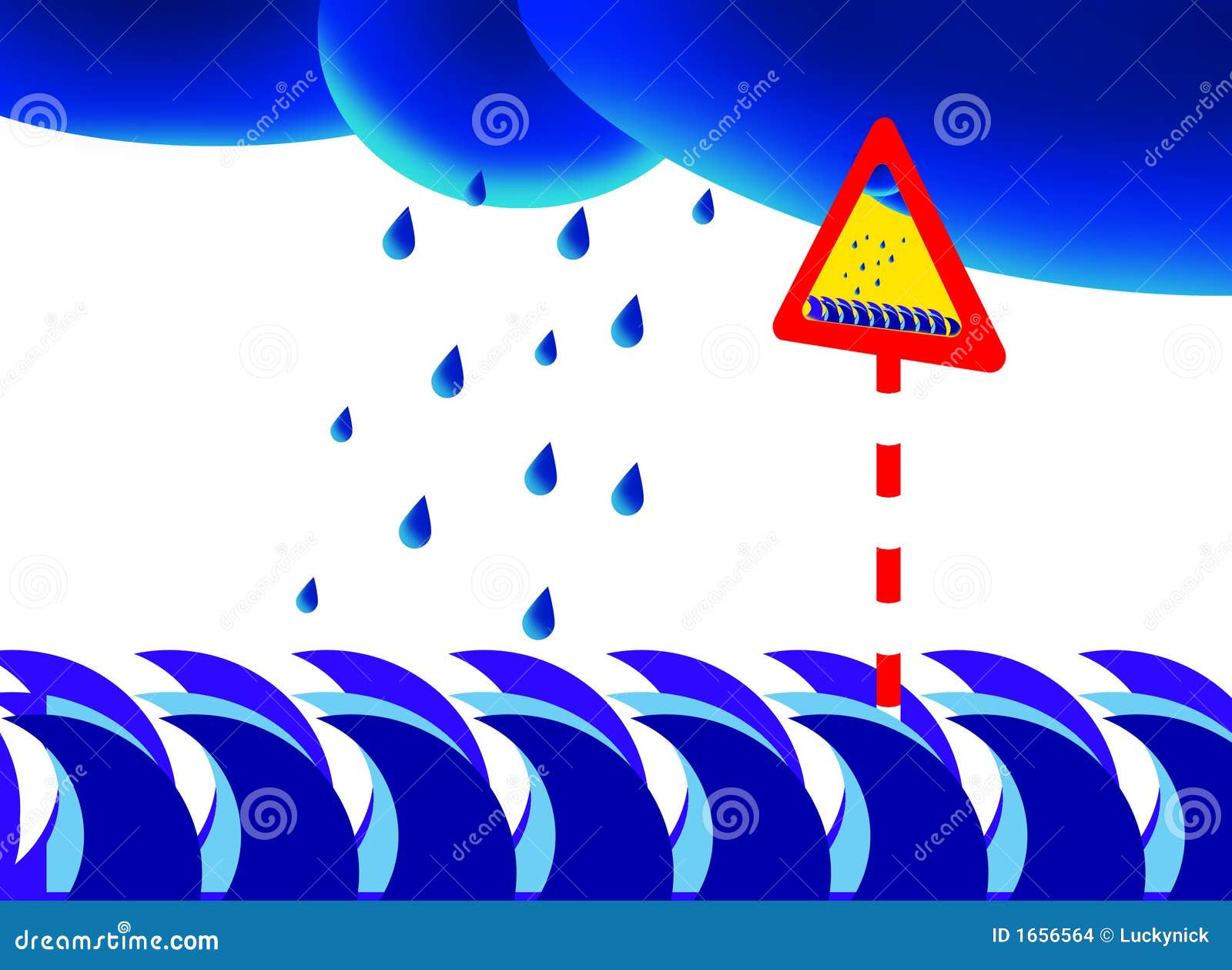 Beware of Rain on Sea stock illustration. Illustration of funny - 1656564