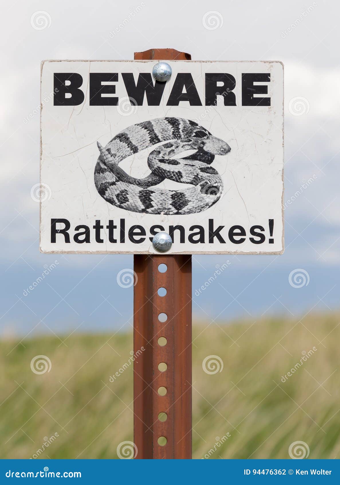 Beware of Rattlesnakes Sign Stock Photo - Image of bite, park: 94476362