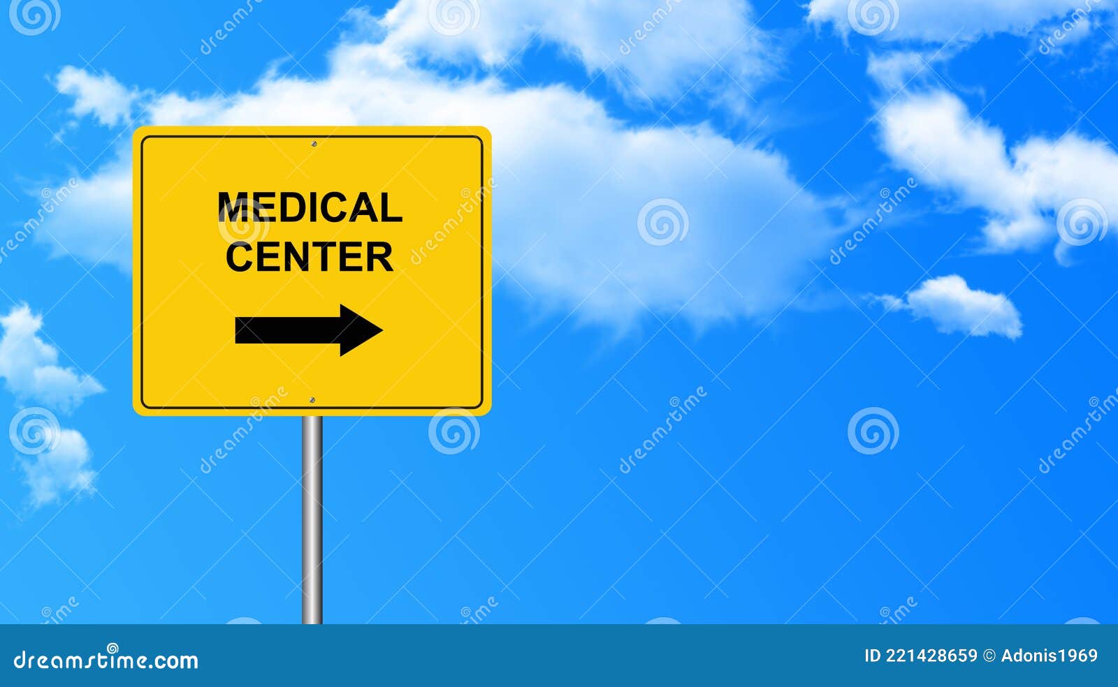 Medical Center Traffic Sign Stock Illustration - Illustration of brick ...