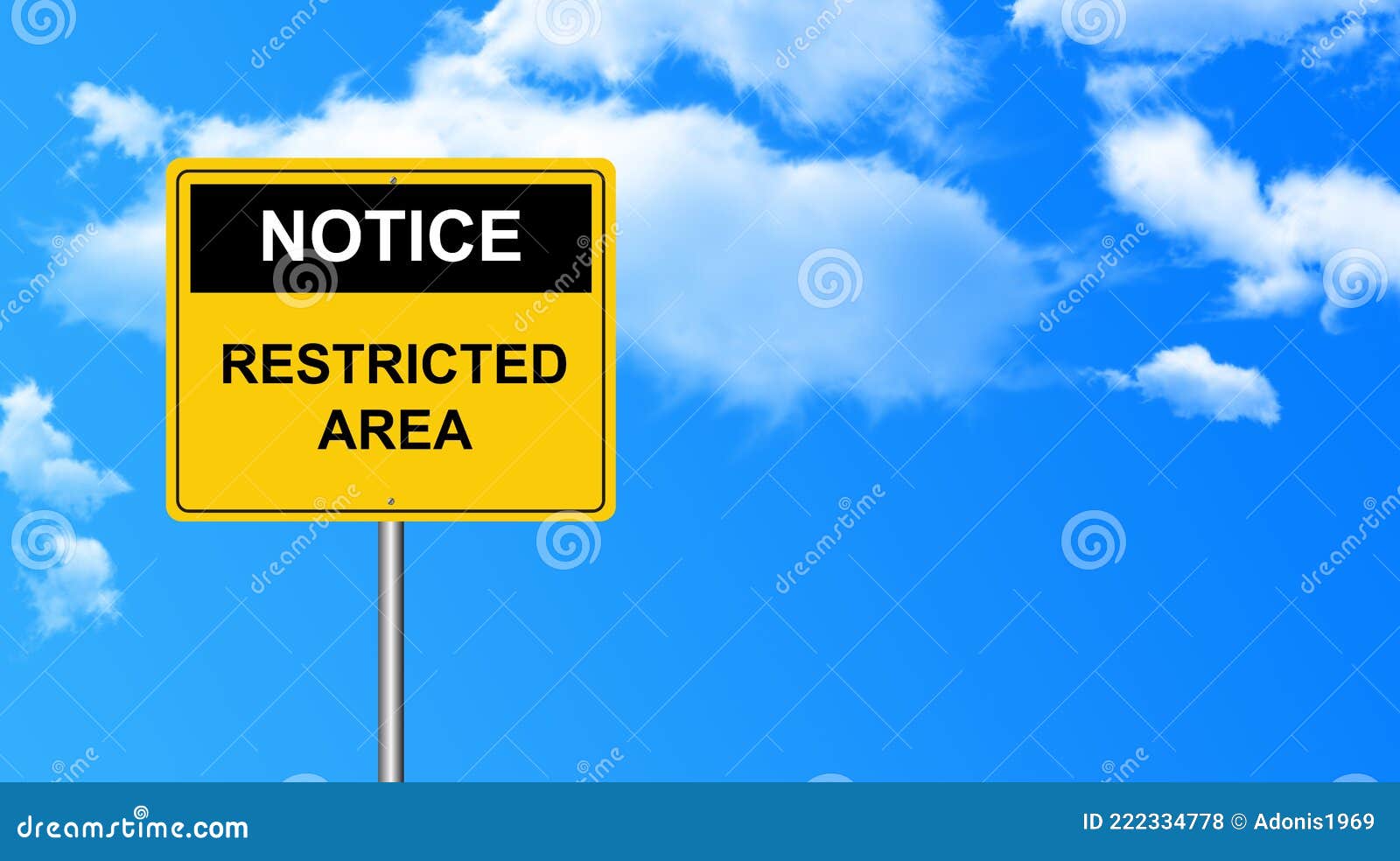Notice Restricted Area Traffic Sign Stock Photo - Image of permit ...