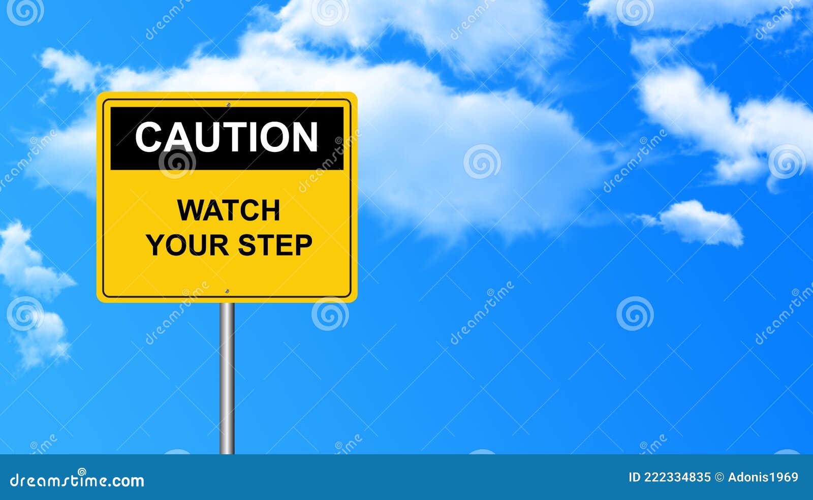 Caution Watch Your Step Graphic Design With Warning Hazard Construction ...