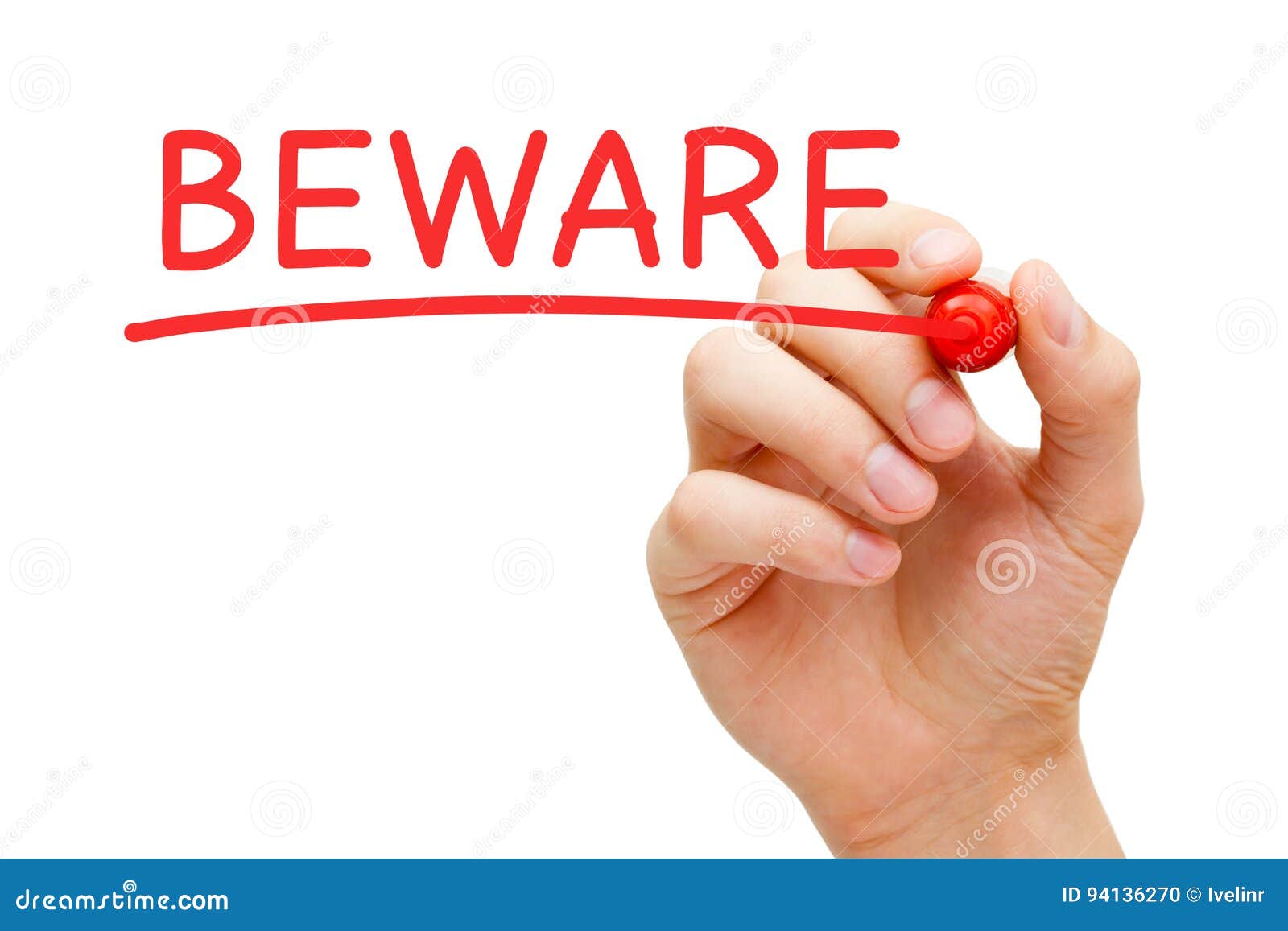 Beware Red Marker stock photo. Image of advice, beware - 94136270