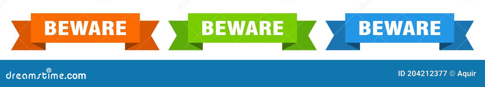 Beware Ribbon. Beware Isolated Paper Sign. Banner Stock Vector ...