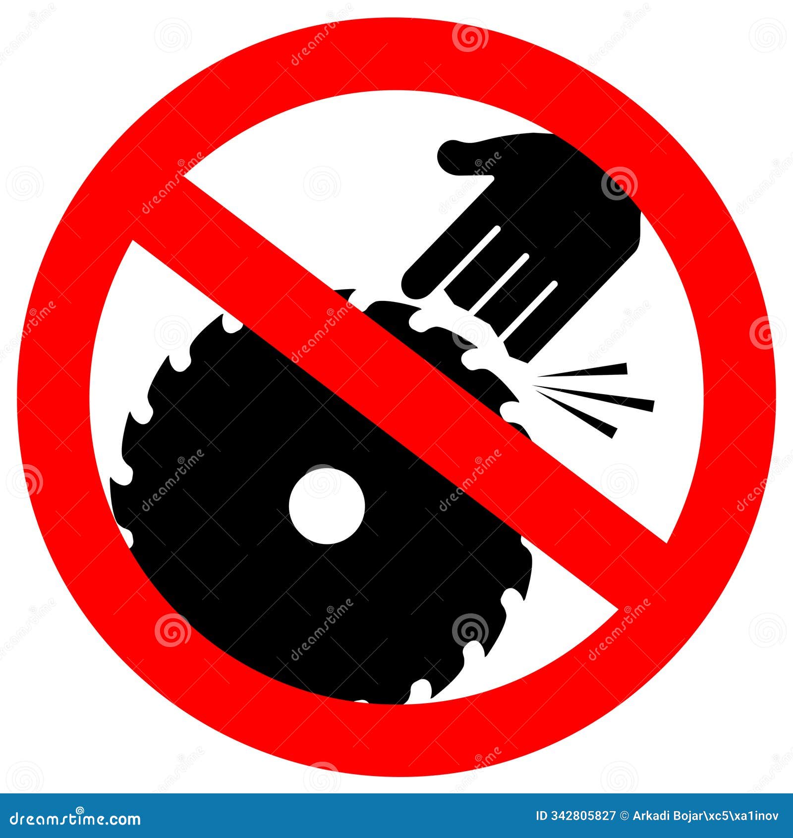 Beware Of Rotating Saw Blade, Work Safety Sign Vector Illustration ...
