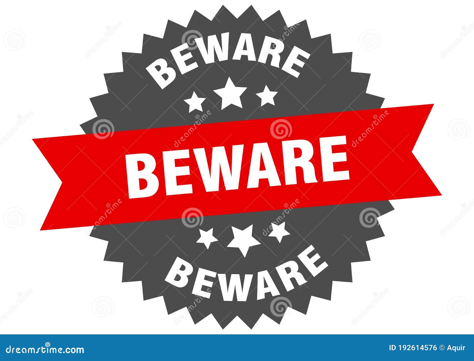 Beware Sign. Beware Round Isolated Ribbon Label Stock Vector ...