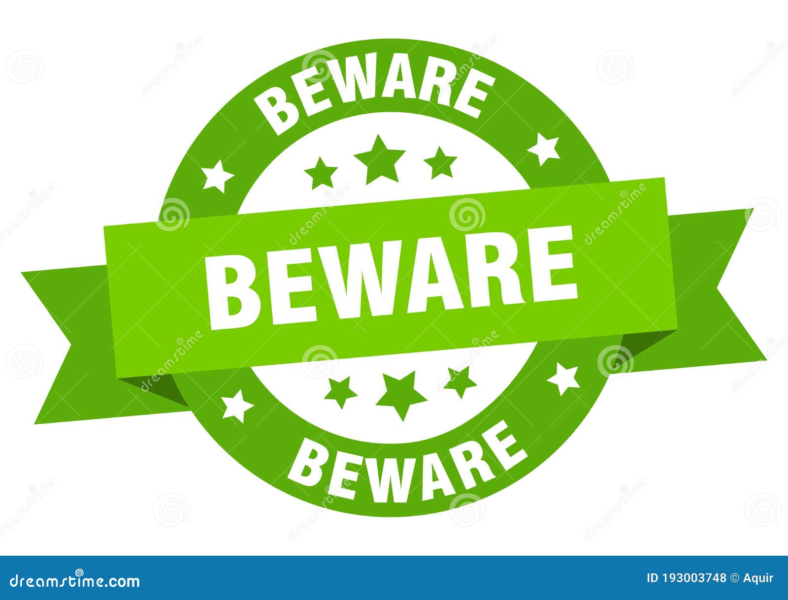 Beware Round Ribbon Isolated Label. Beware Sign Stock Vector ...