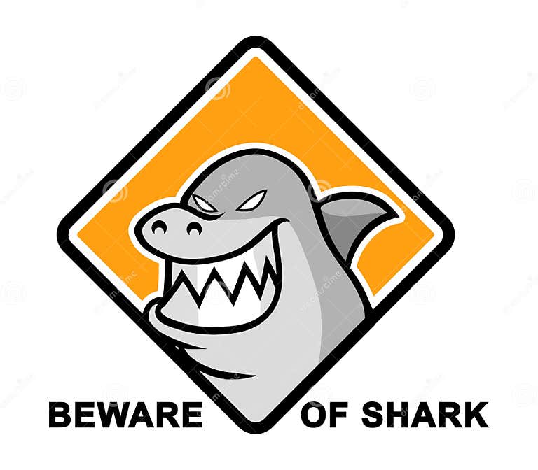 Beware of Shark stock vector. Illustration of sealife - 74365364