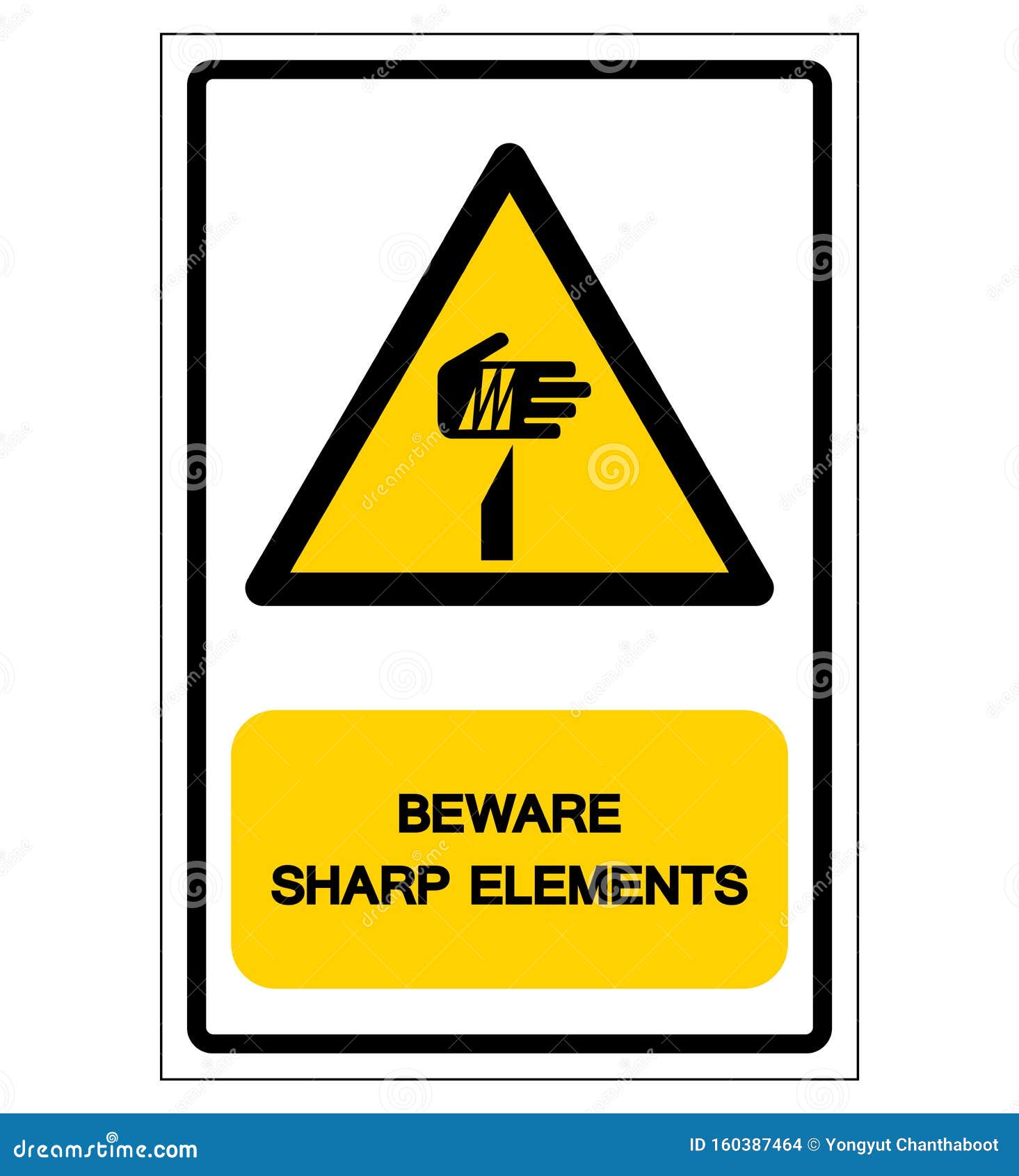 Beware Sharp Elements Symbol Isolate On White Background,Vector ...