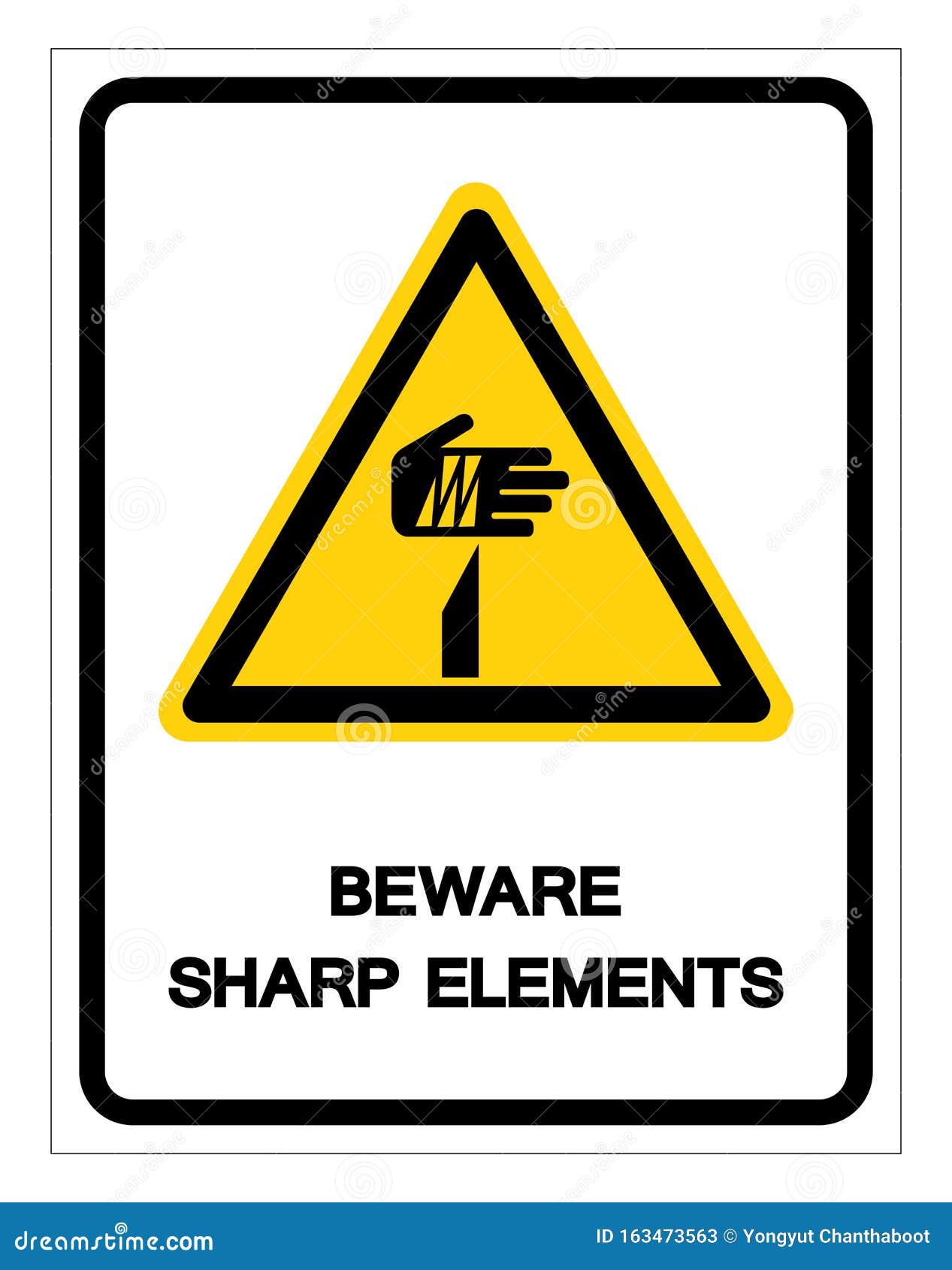 Beware Sharp Elements Symbol, Vector Illustration, Isolate on White ...