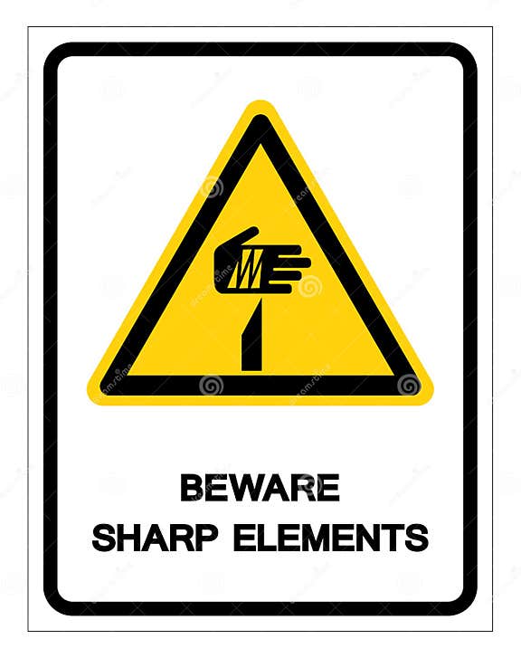 Beware Sharp Elements Symbol, Vector Illustration, Isolate on White ...