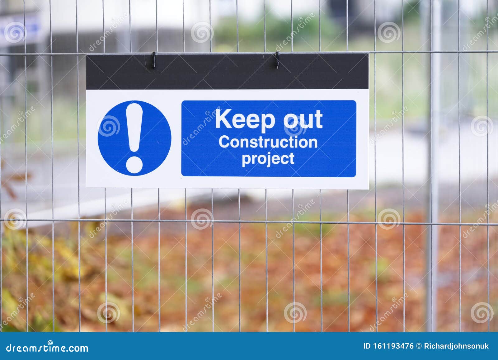 Beware Construction Site Traffic Sign On Fence Stock Photography ...