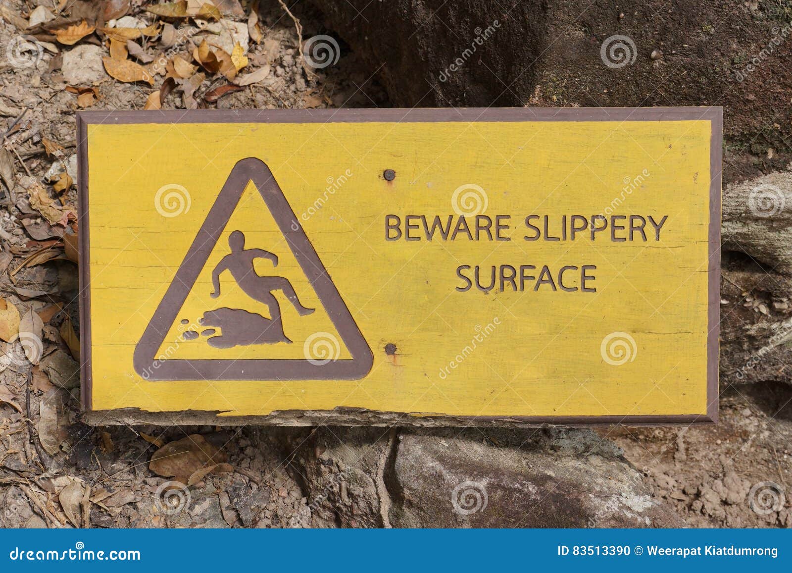 Beware Of Slippery Floors. Caution Wet Floor Warning Stock Image ... Beware Of Slippery Floors. Caution Wet Floor Warning Stock Image ...