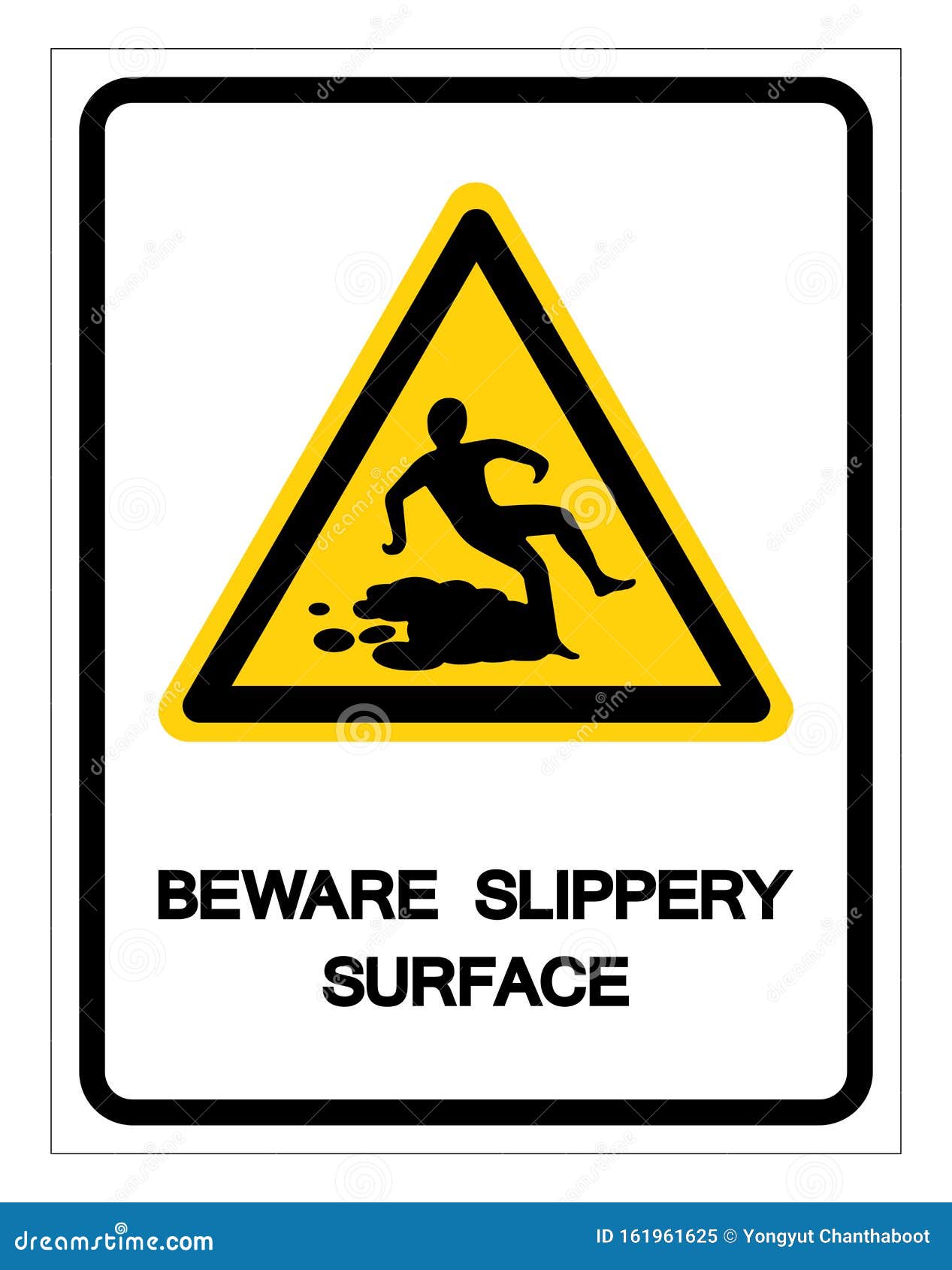 Beware Slippery Surface Symbol, Vector Illustration, Isolate White ...
