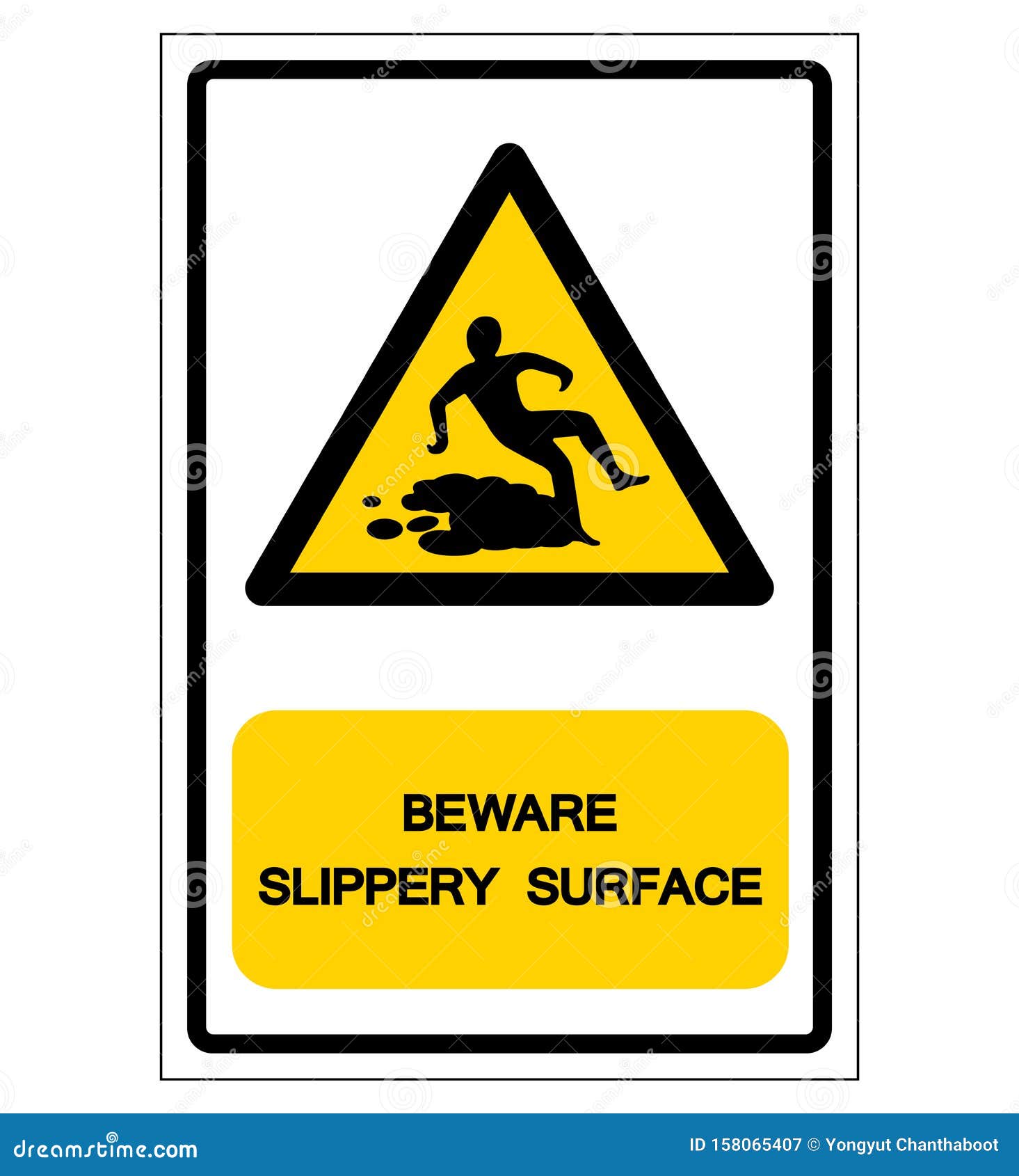 Beware Slippery Surface Symbol, Vector Illustration, Isolate White ...