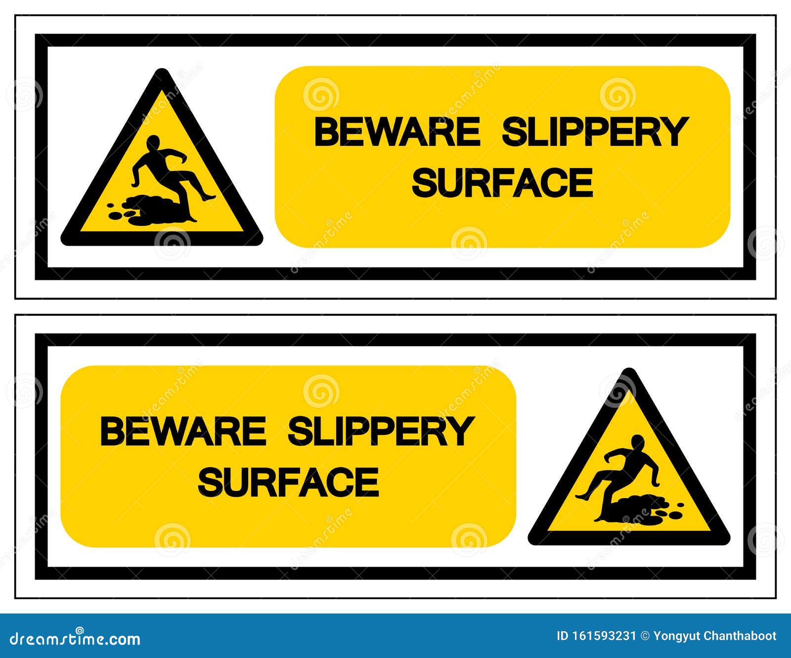 Beware Slippery Surface Symbol, Vector Illustration, Isolate White ...