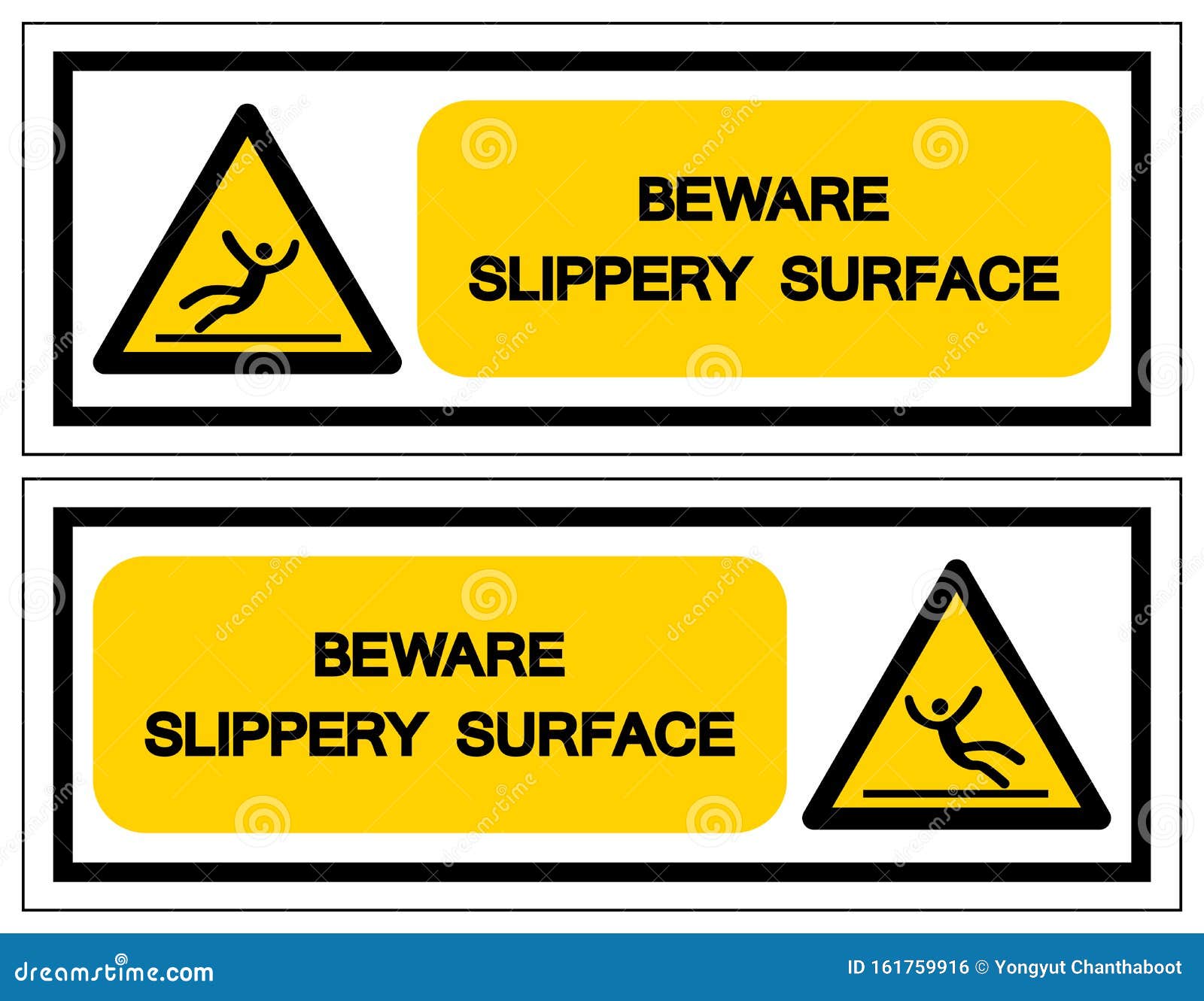 Beware Slippery Surface Symbol, Vector Illustration, Isolated on White ...