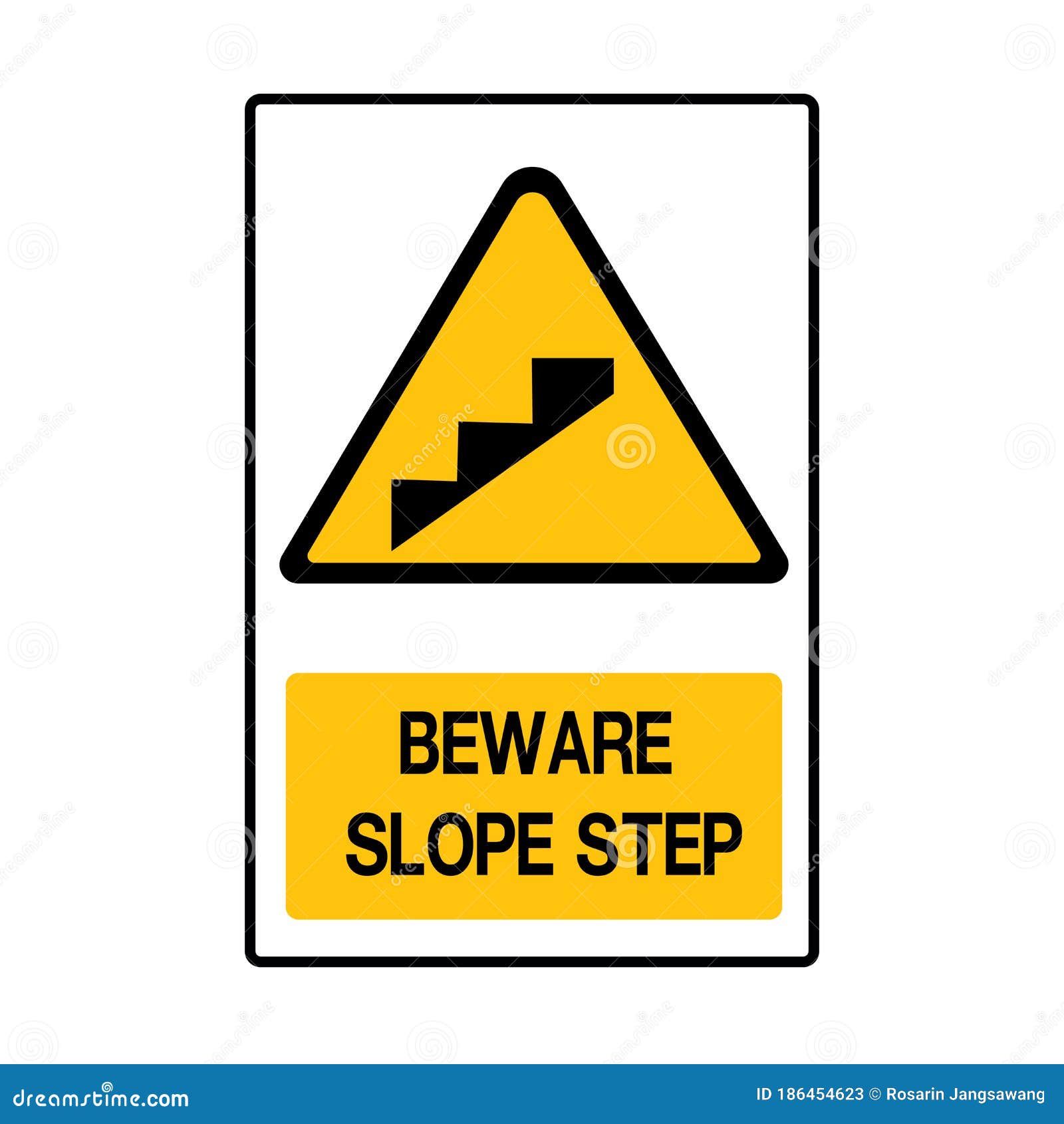 Beware Slope Step Symbol, Vector Illustration, Isolate on White ...
