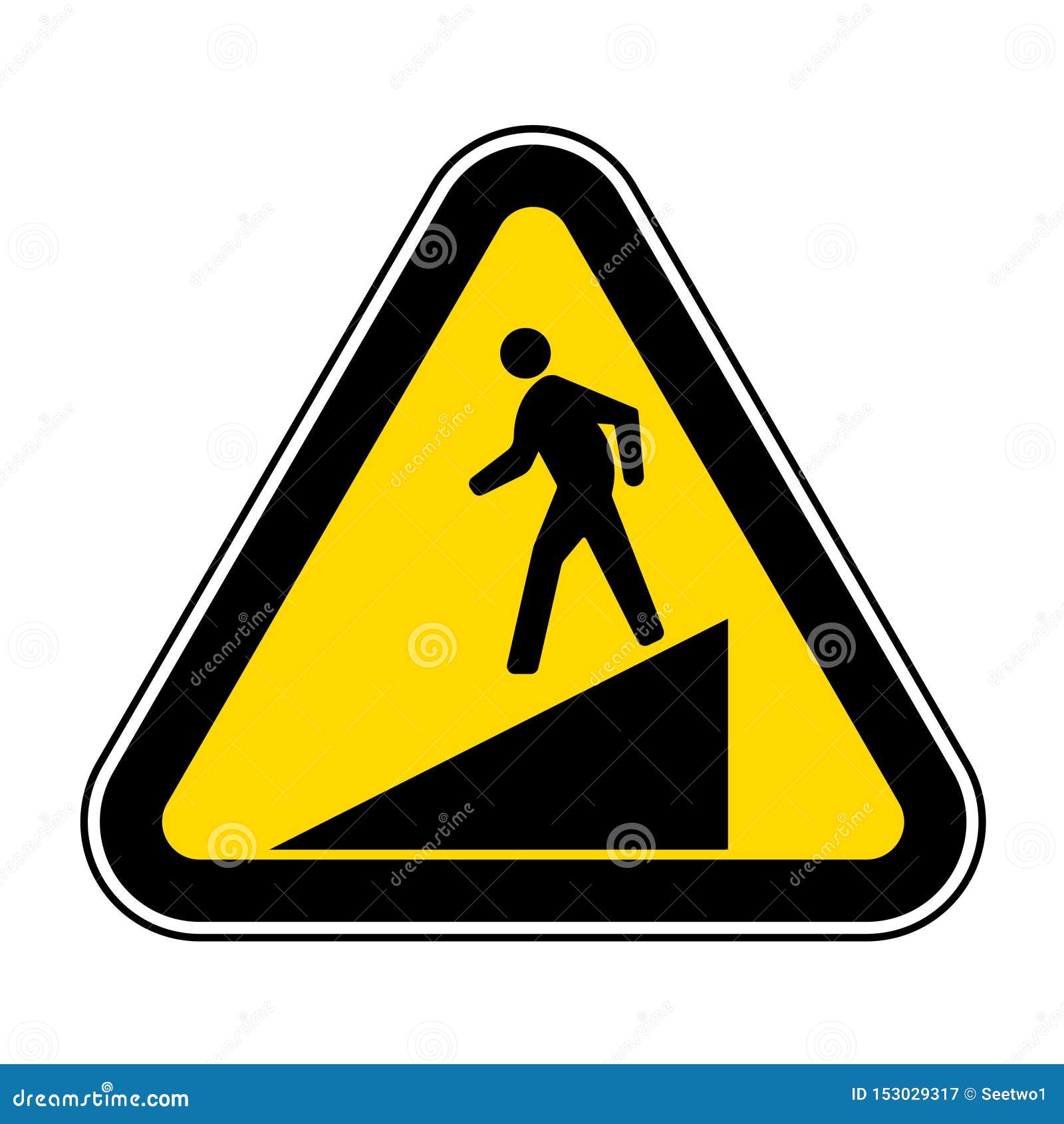 Caution Slope Hazard Symbol Sign,Vector Illustration, Isolate On White ...