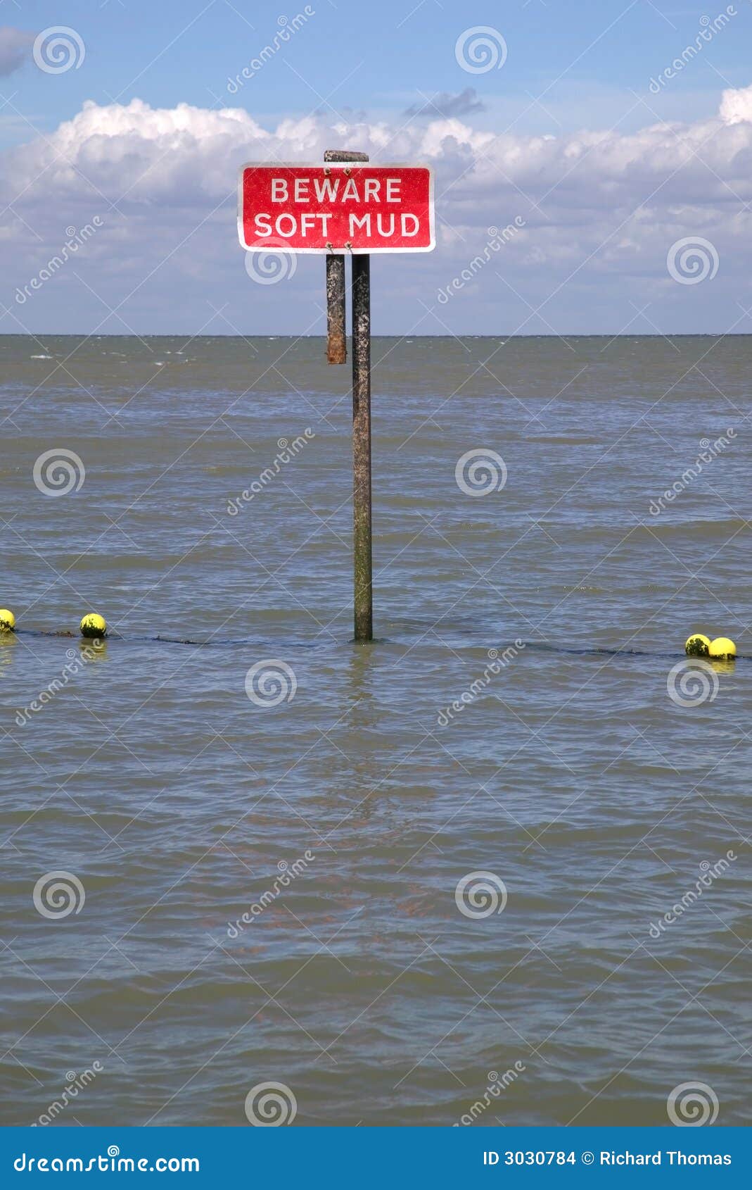 Beware soft mud. stock photo. Image of sign, beware, post - 3030784
