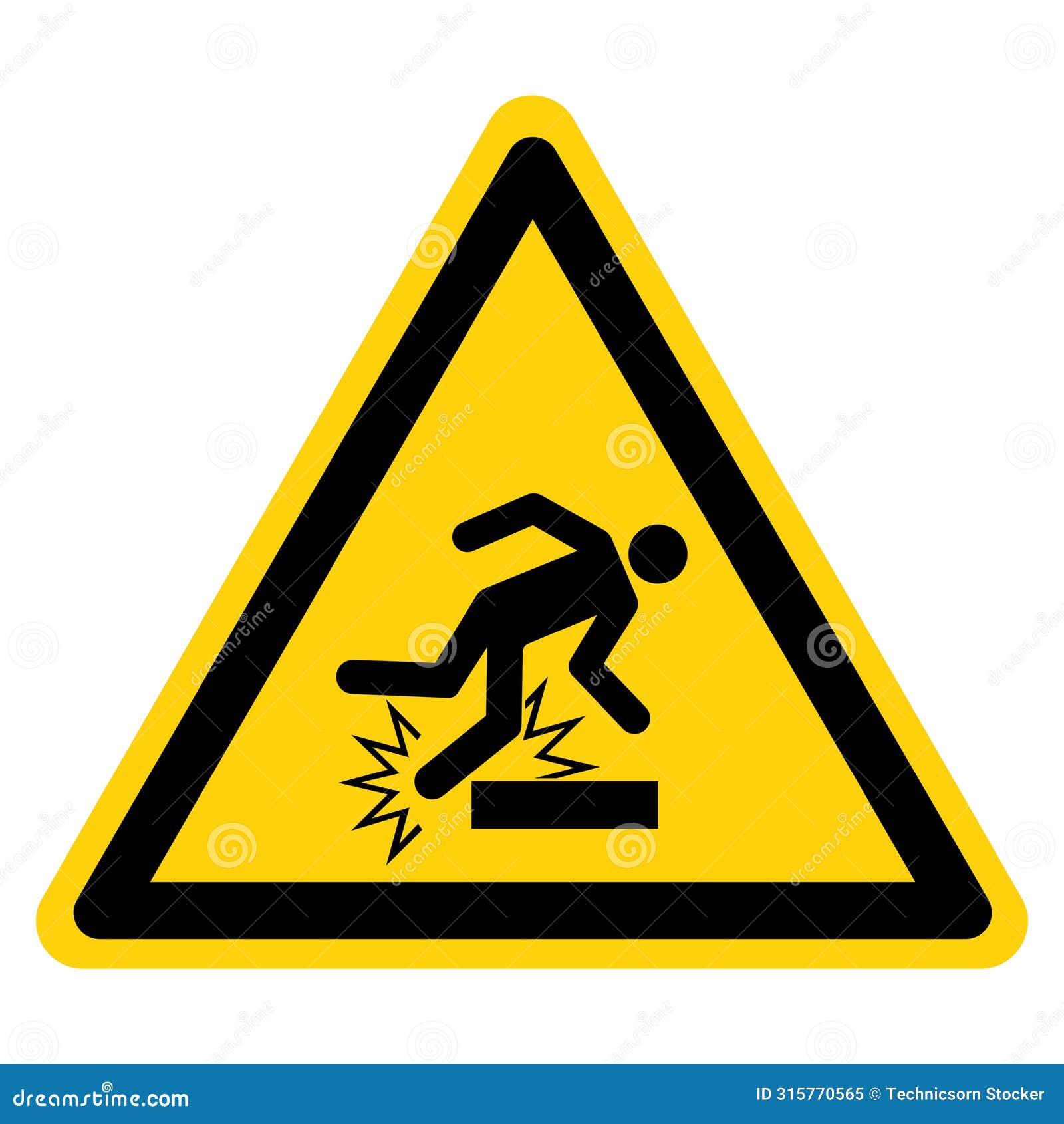 Beware Step Symbol Sign,Vector Illustration, Isolated on White ...