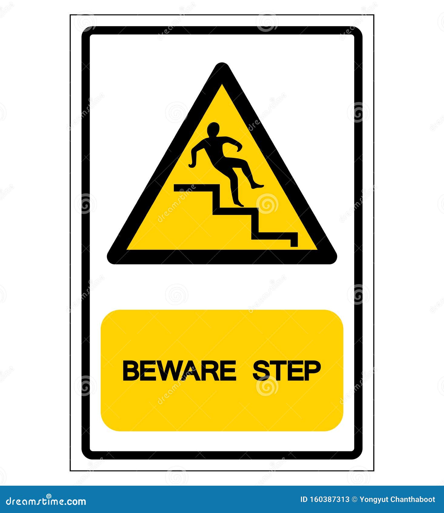 Beware Step Symbol, Vector Illustration, Isolate on White Background ...
