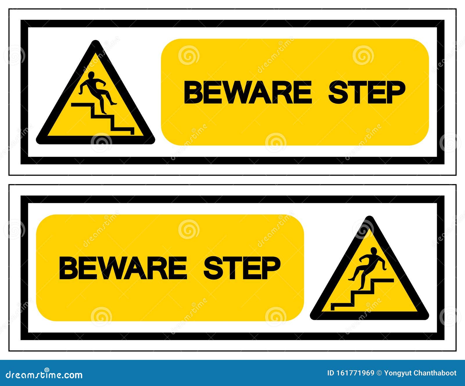 Beware Step Symbol, Vector Illustration, Isolate on White Background ...