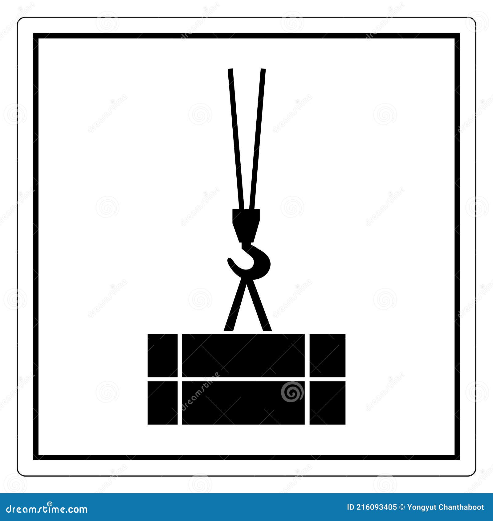 Beware Suspended Load Symbol Sign ,Vector Illustration, Isolate On ...