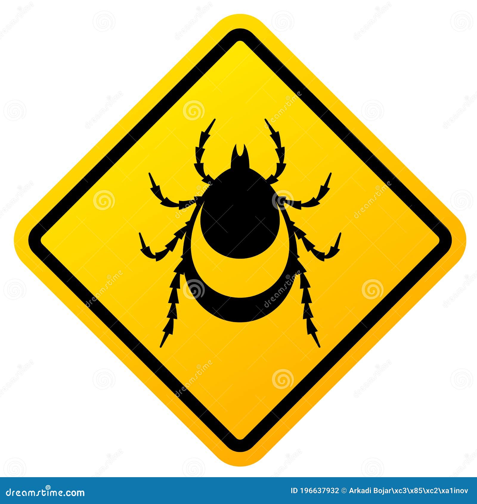 Ticks Warning Sign Vector Illustration | CartoonDealer.com #66138478
