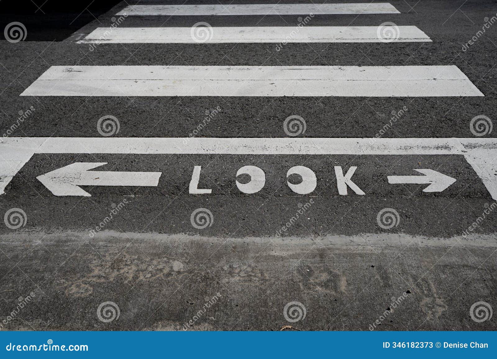 Beware of Traffic Look Left and Right Notice Stock Image - Image of ...