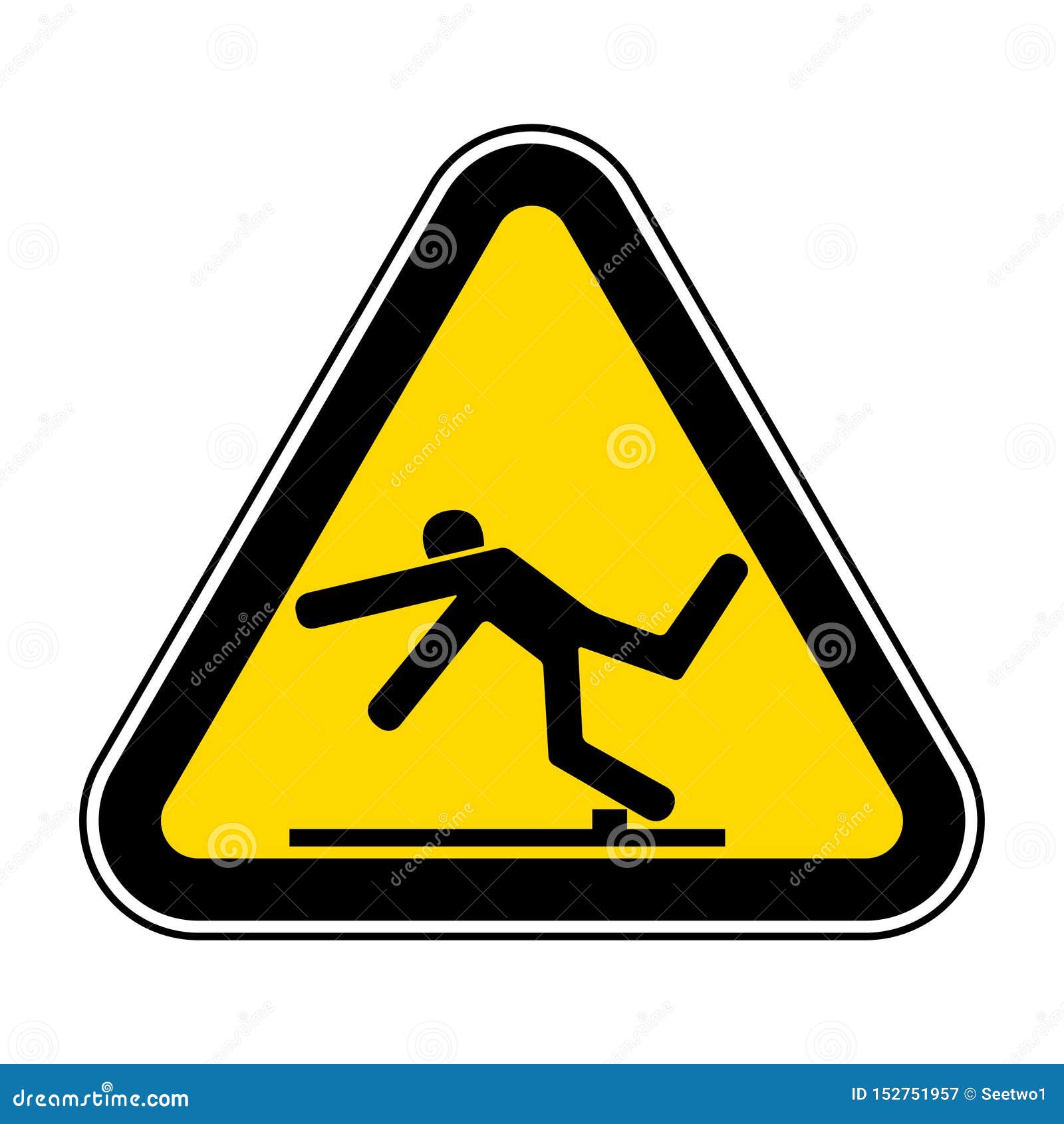 Beware Trip Hazard Symbol Isolate on White Background,Vector ...