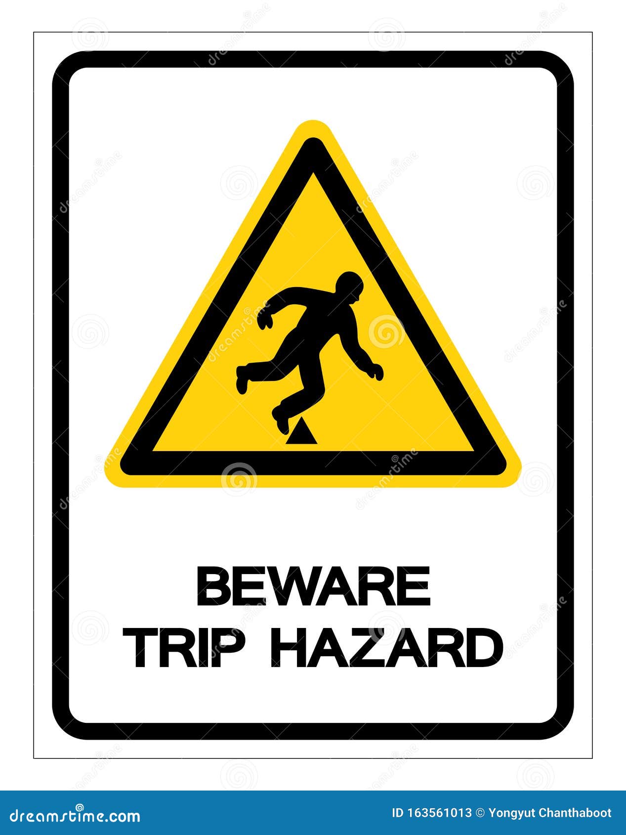 Beware Trip Hazard Symbol Sign, Vector Illustration, Isolate on White ...
