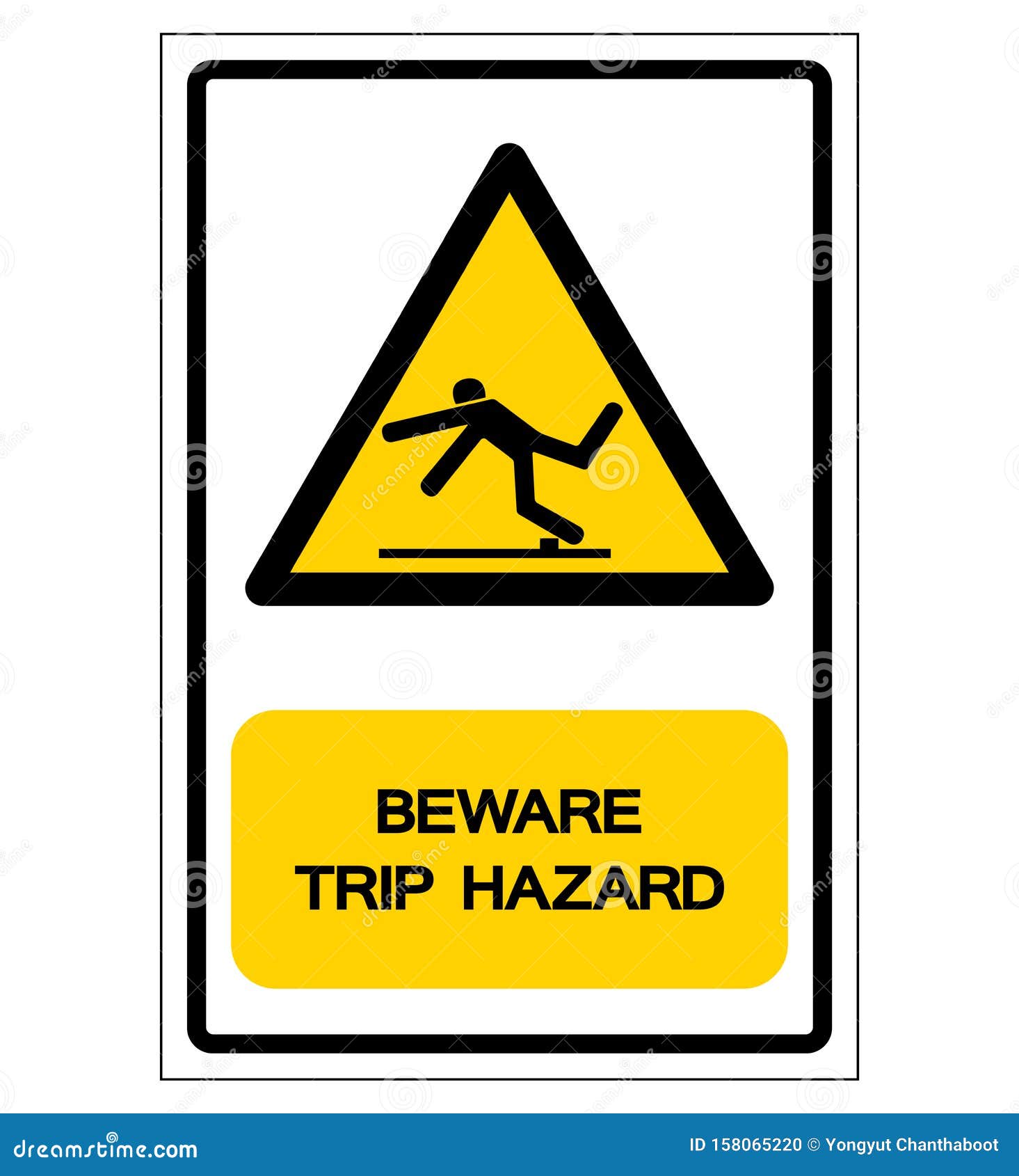 Beware Trip Hazard Symbol, Vector Illustration, Isolate White ...
