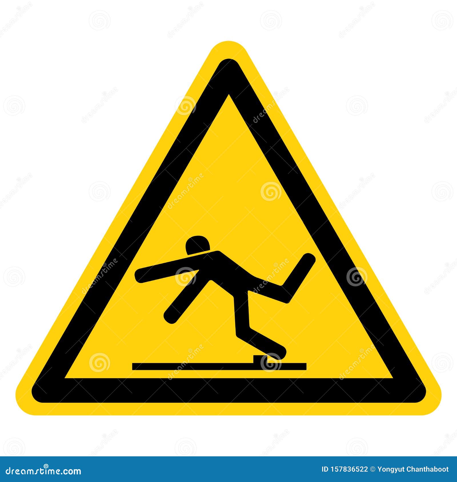 Beware Trip Hazard Symbol Isolate On White Background,Vector ...