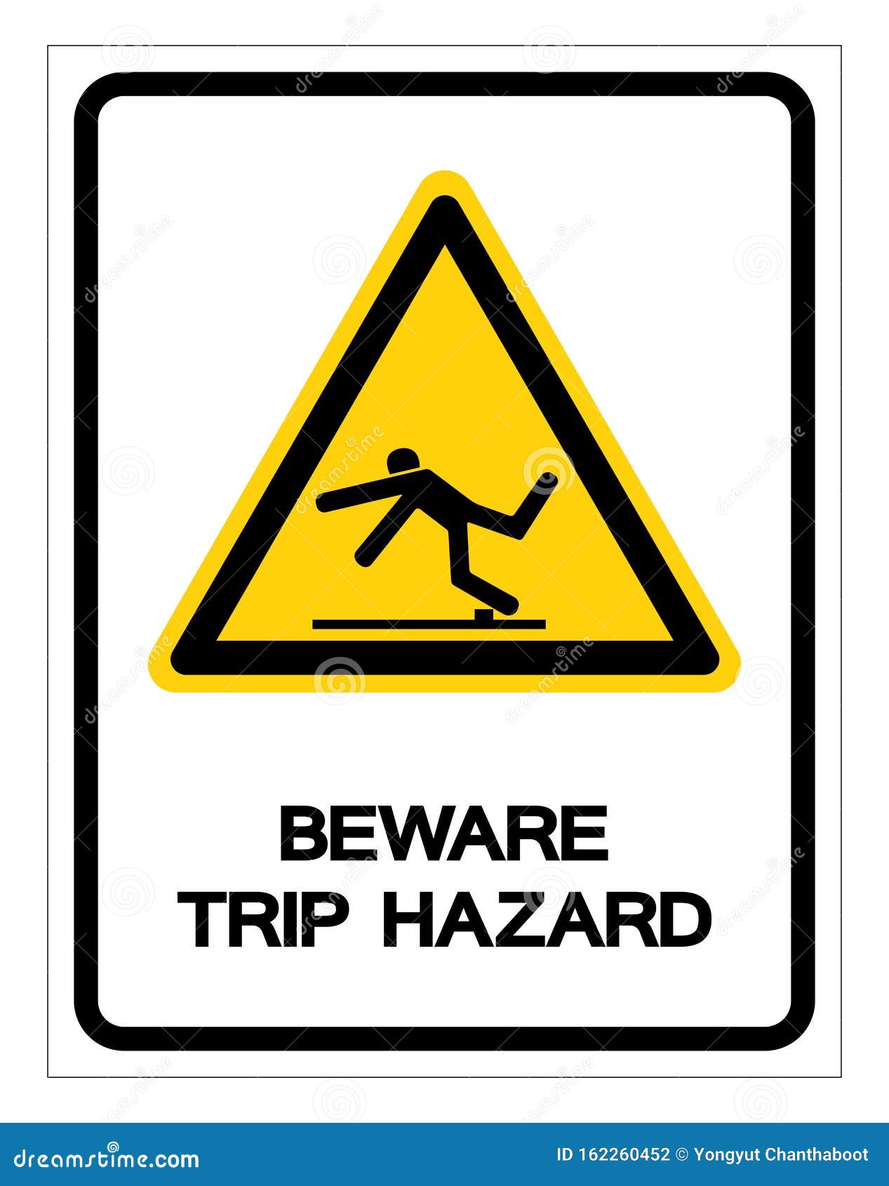Beware Trip Hazard Symbol Isolate On White Background,Vector ...