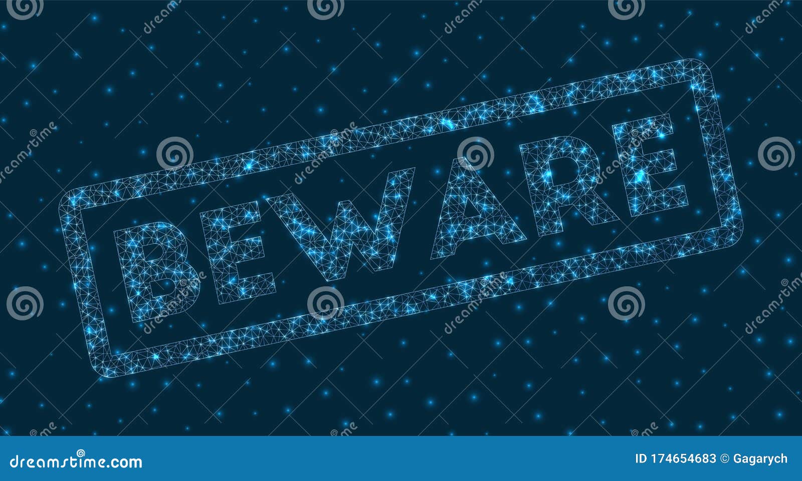 Beware Word in Digital Style. Stock Vector - Illustration of community ...