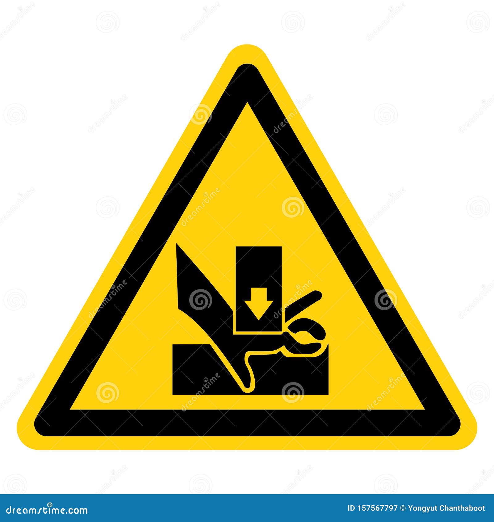 Beware You Hand when Using Silkscreen Symbol Sign, Vector Illustration ...
