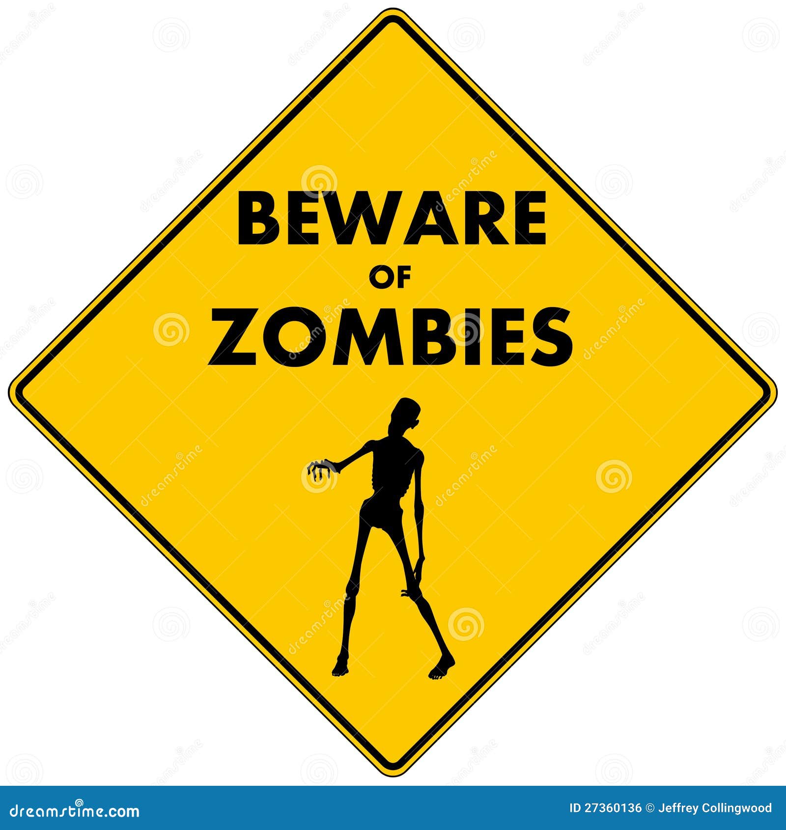 Beware of Zombies stock illustration. Illustration of caution - 27360136