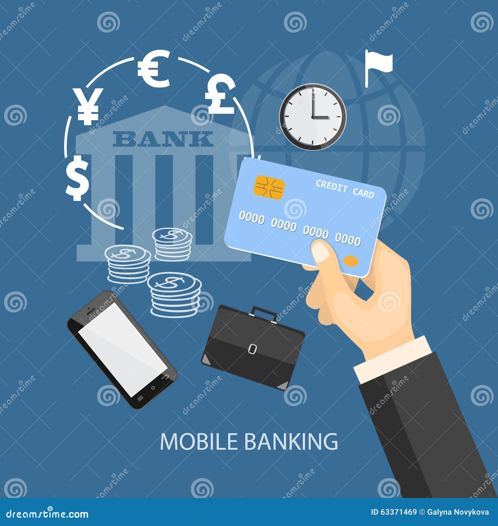 Bewegliches Bankwesen vektor abbildung. Illustration von konzept - 63371469