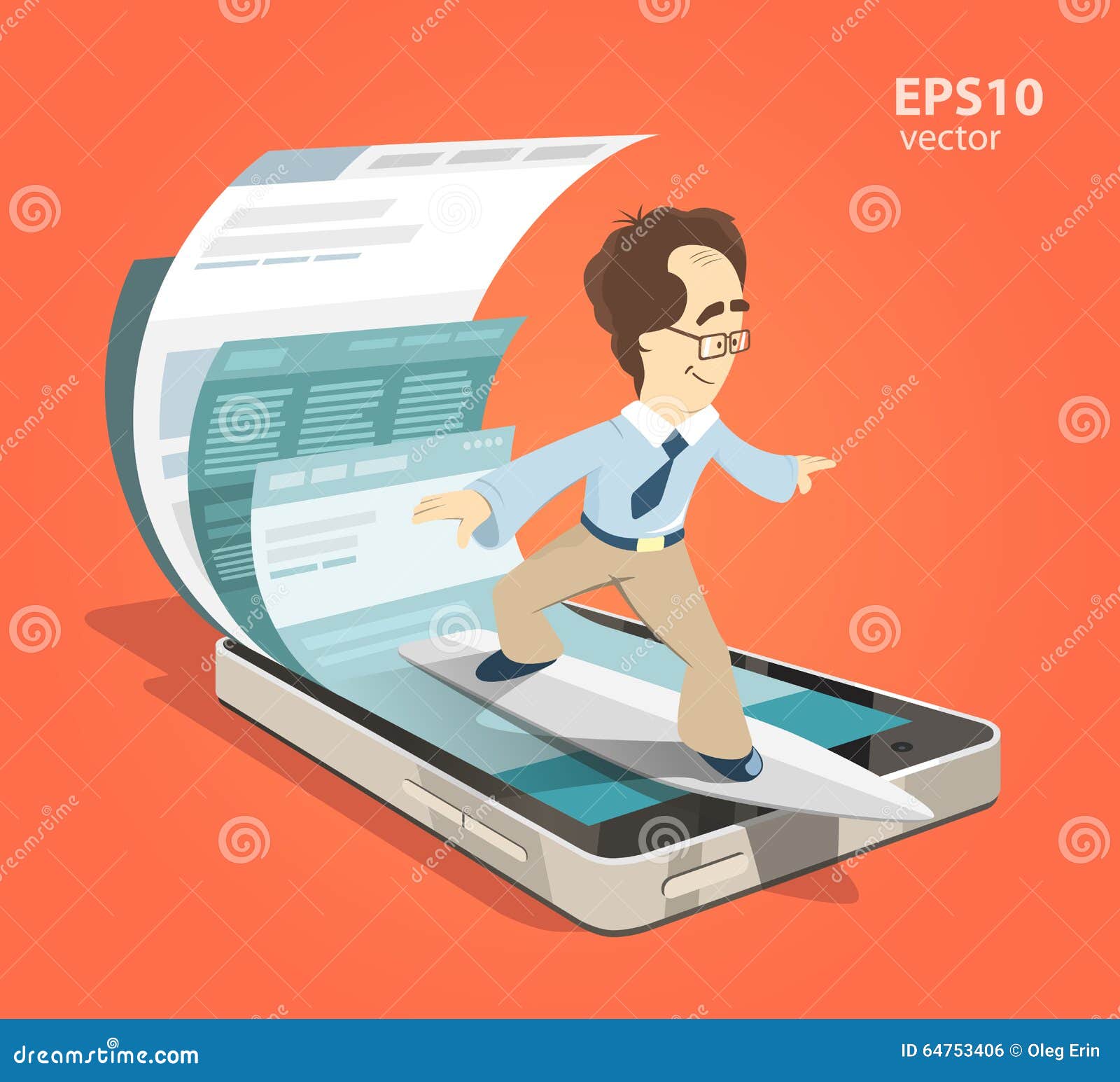 Bewegliches Internet-Surfen Vektor Abbildung - Illustration von ...