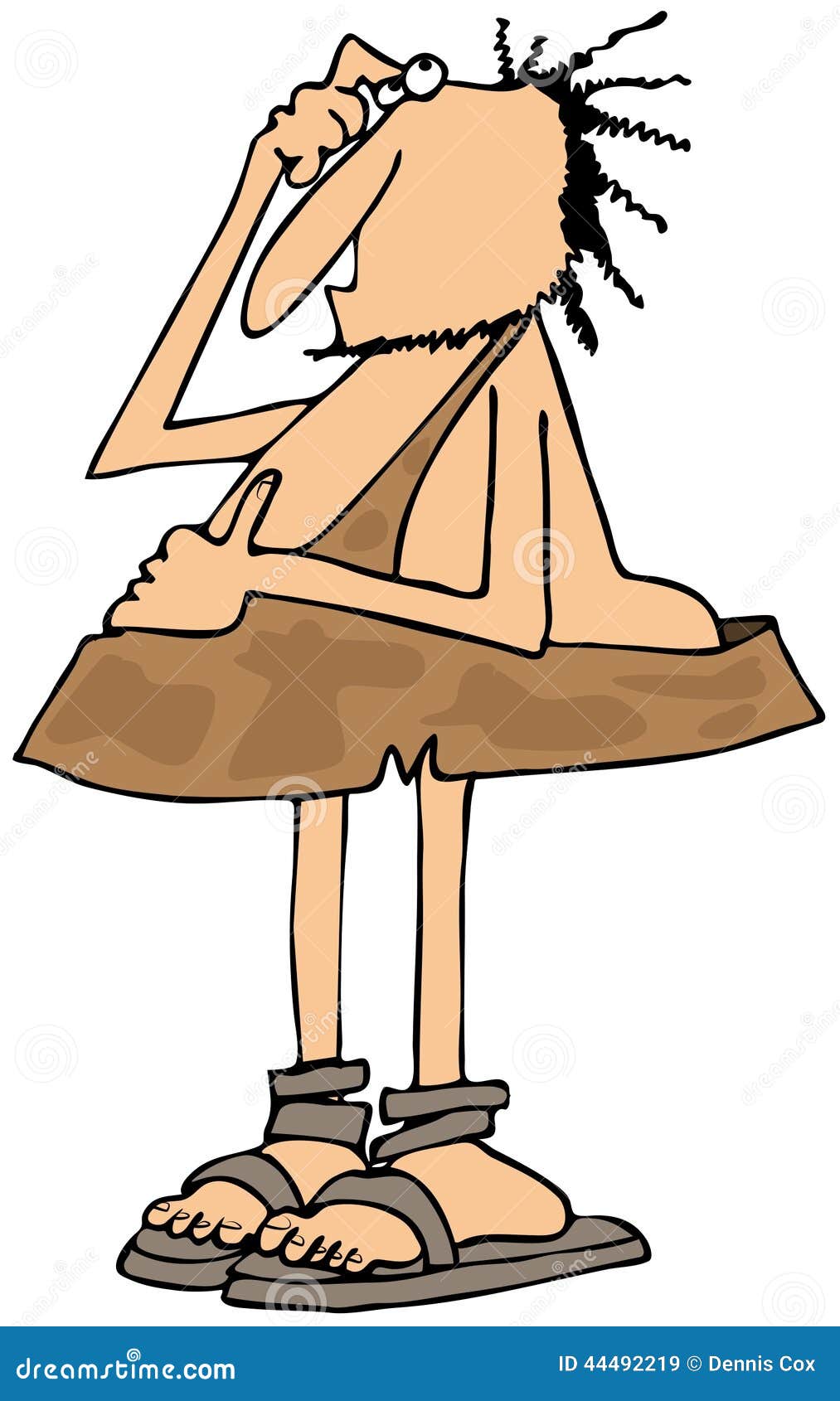 Bewildered Caveman Stock Illustration Illustration Of Skin 44492219
