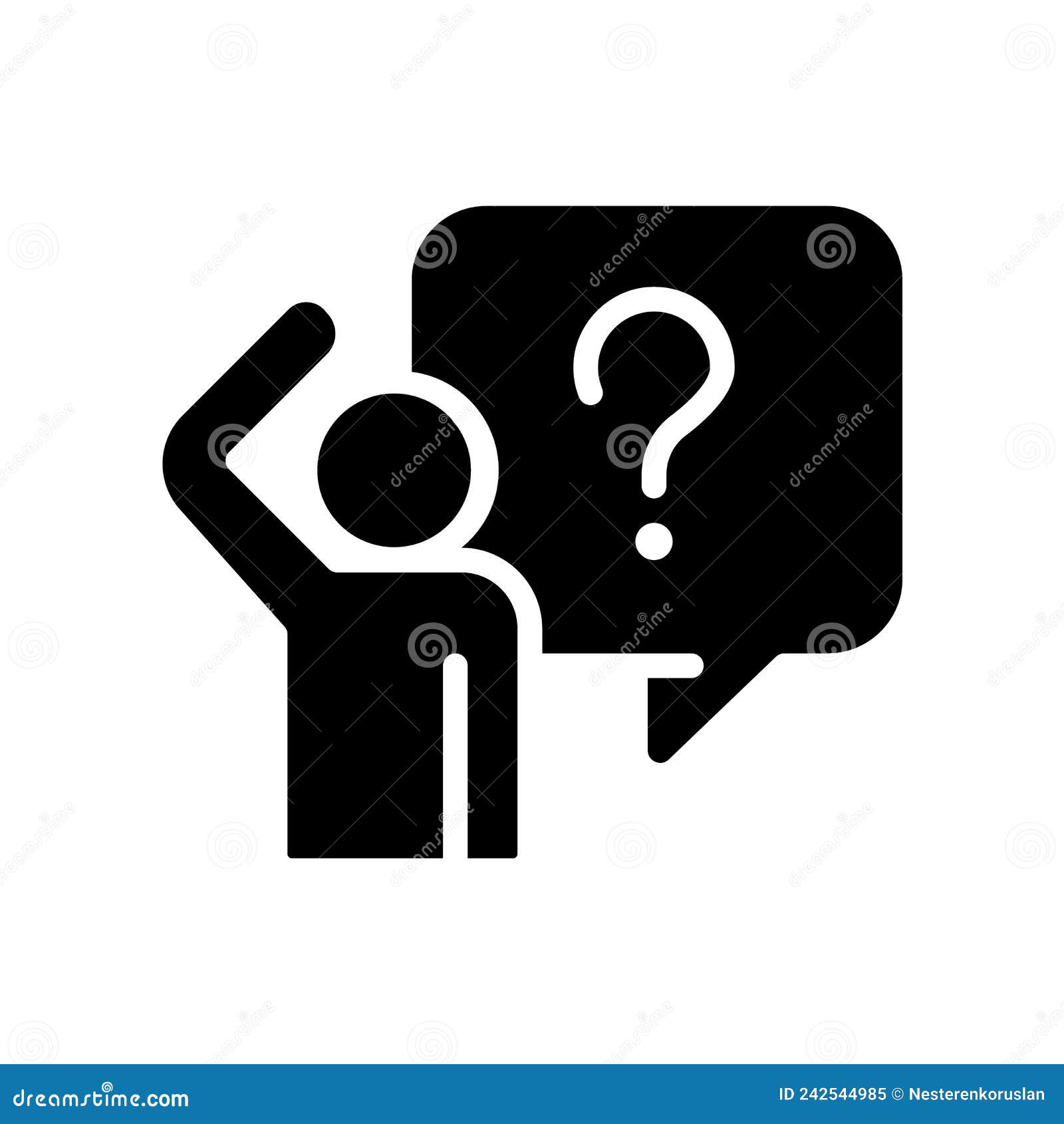 Bewildered Person Black Glyph Icon Stock Vector - Illustration of ...