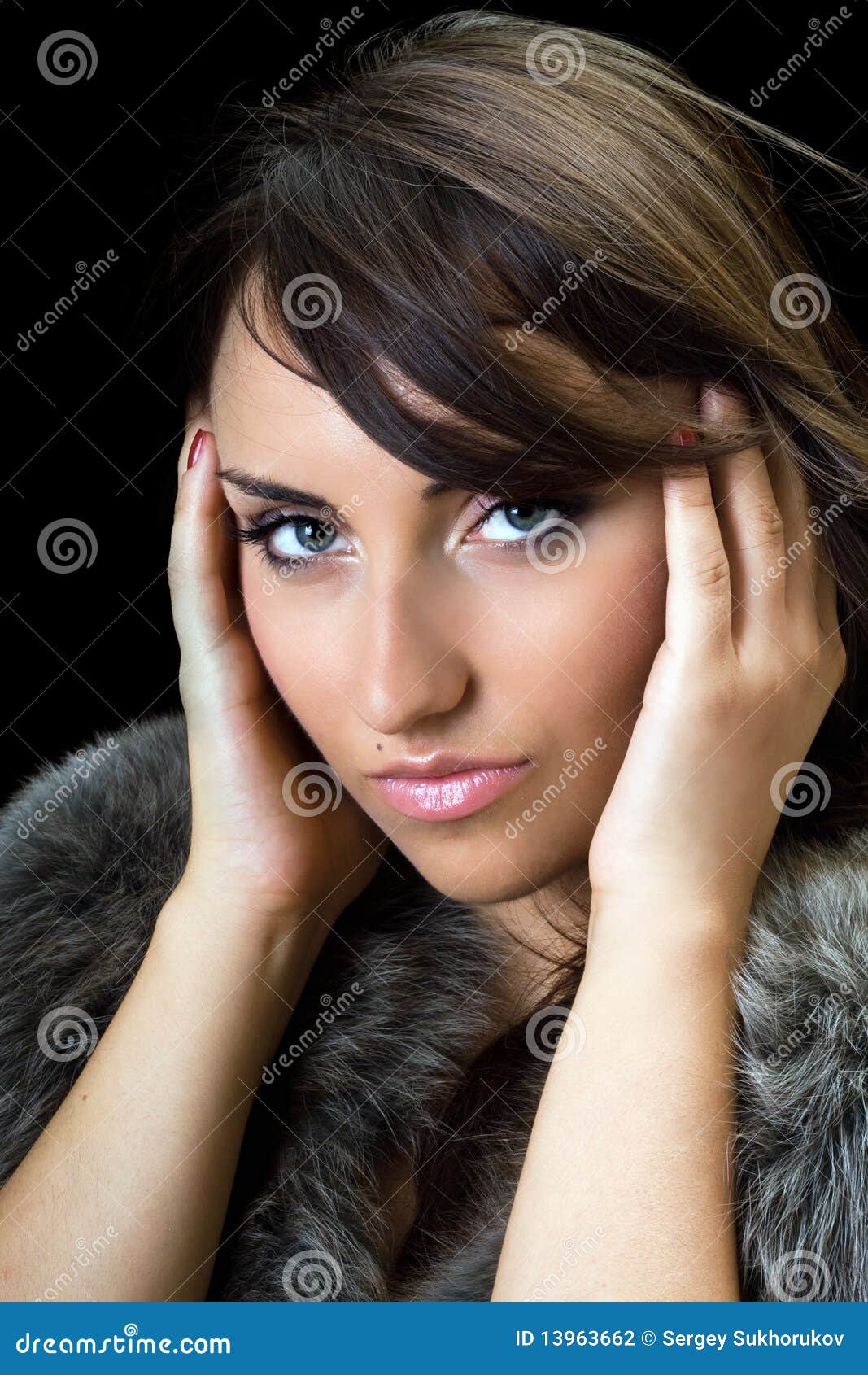 Bewitching brunette stock photo. Image of downy, femininity - 13963662