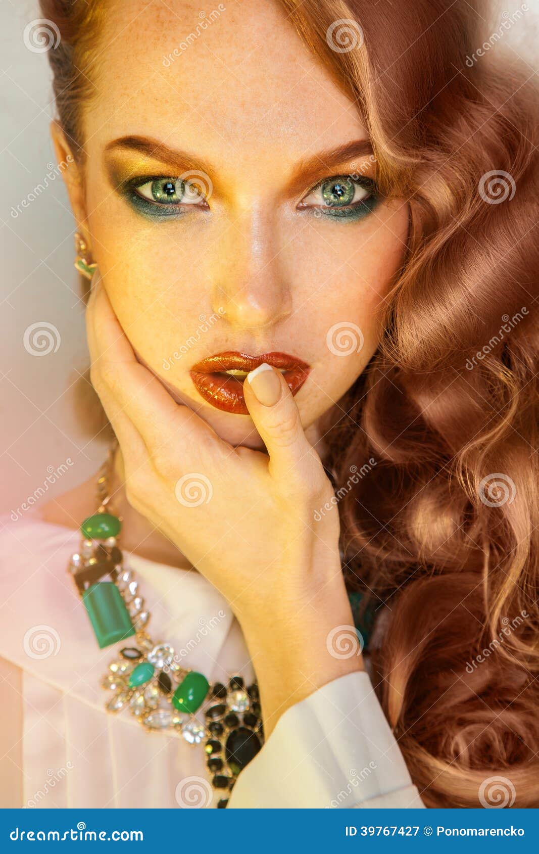 Bewitching Woman with Freckles on Skin Stock Image - Image of caucasian ...